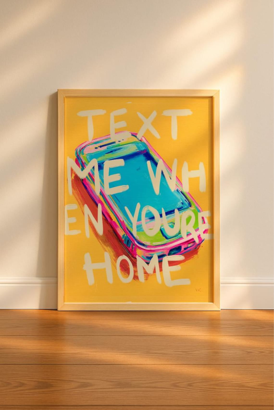 Text Me When You'Re Home, Small Vertical Poster, Yellow Poster ...
