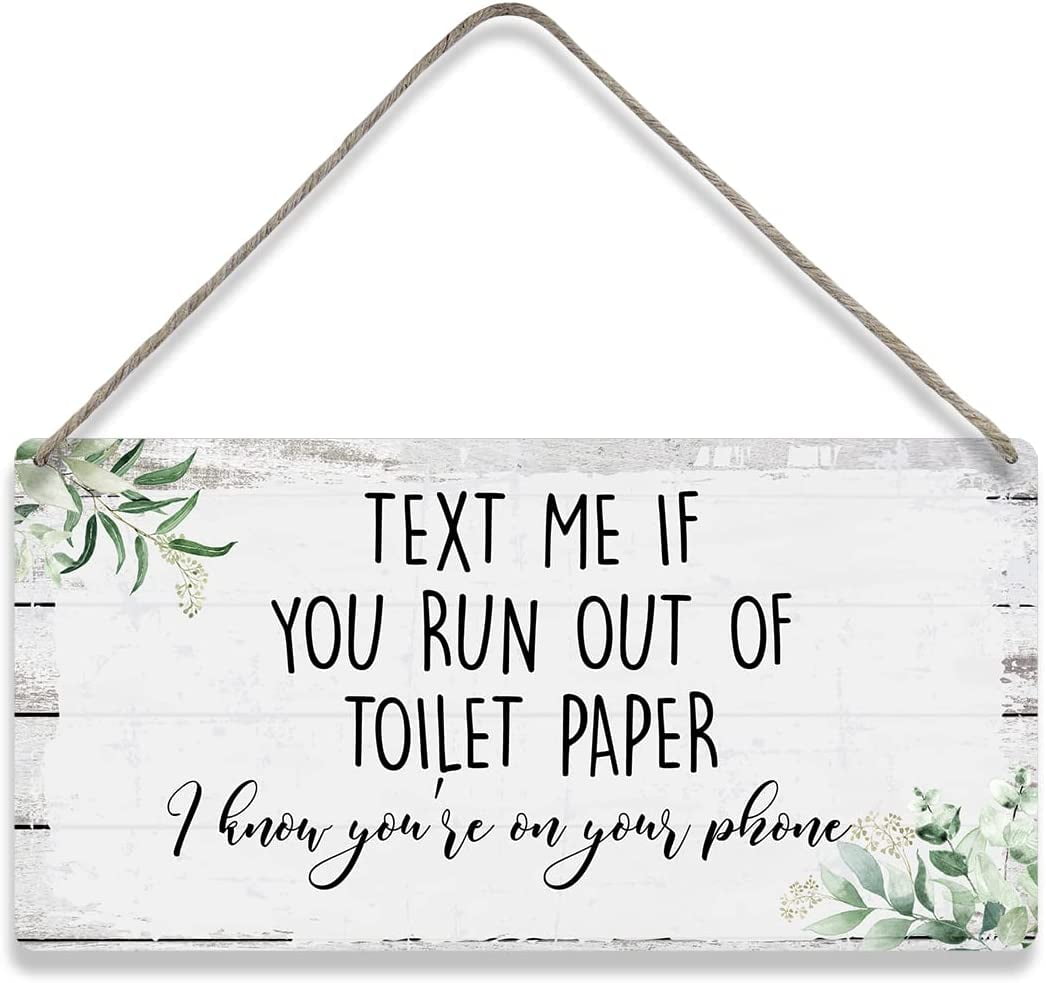 Text Me if You Run out of Toilet Paper Home Bathroom Wall Decor Wooden ...