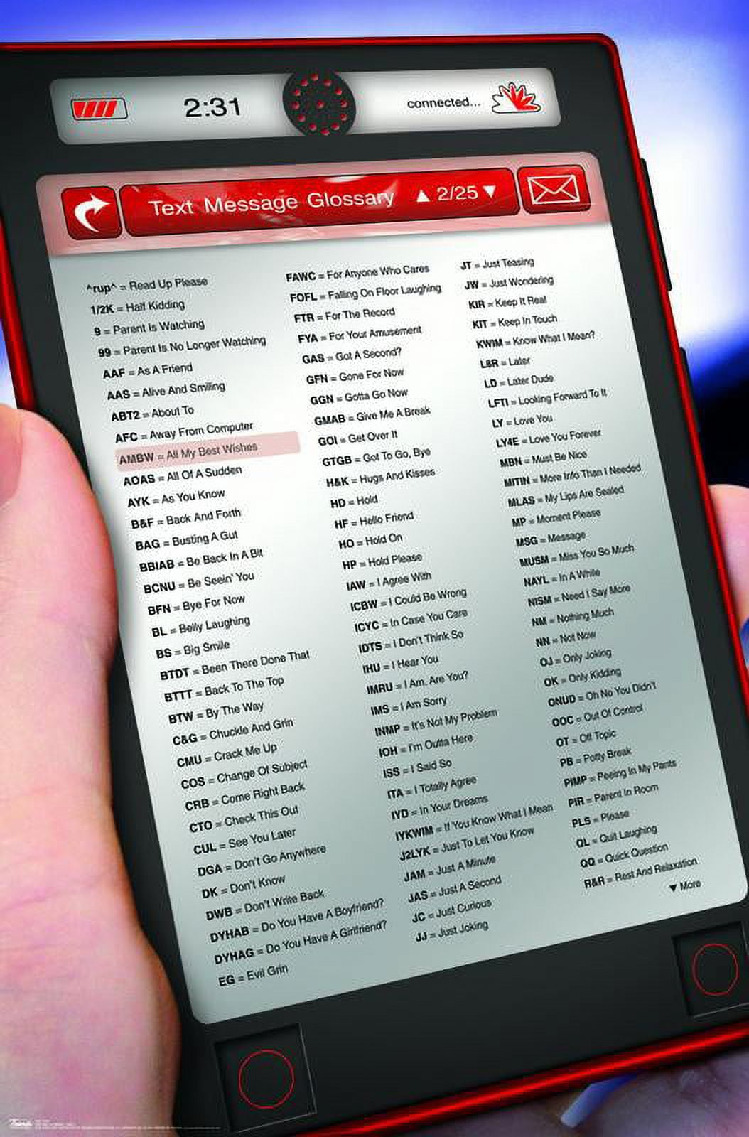 Text Msg Glossary 2 Wall Poster, 22.375" x 34" - Walmart.com