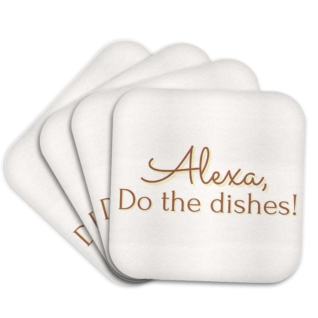 3drose, Text of Alexa,do the Dishes, Set of 4 Coasters - Soft - Walmart.com