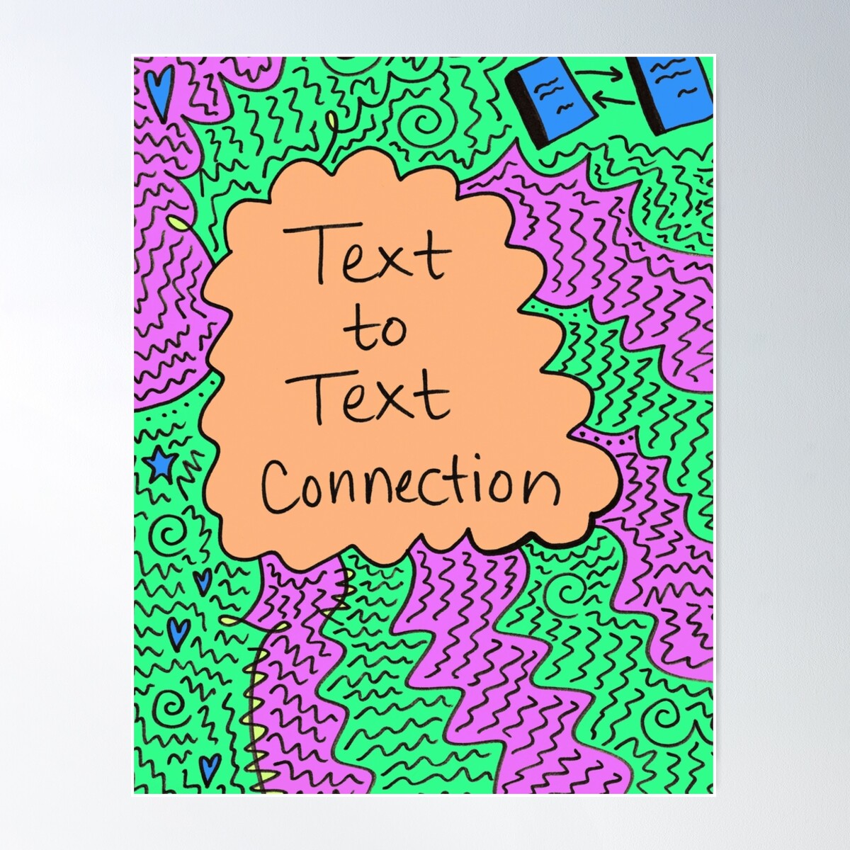 Text To Text Connection Poster Wall Art, Modern Wall Decor For Living ...