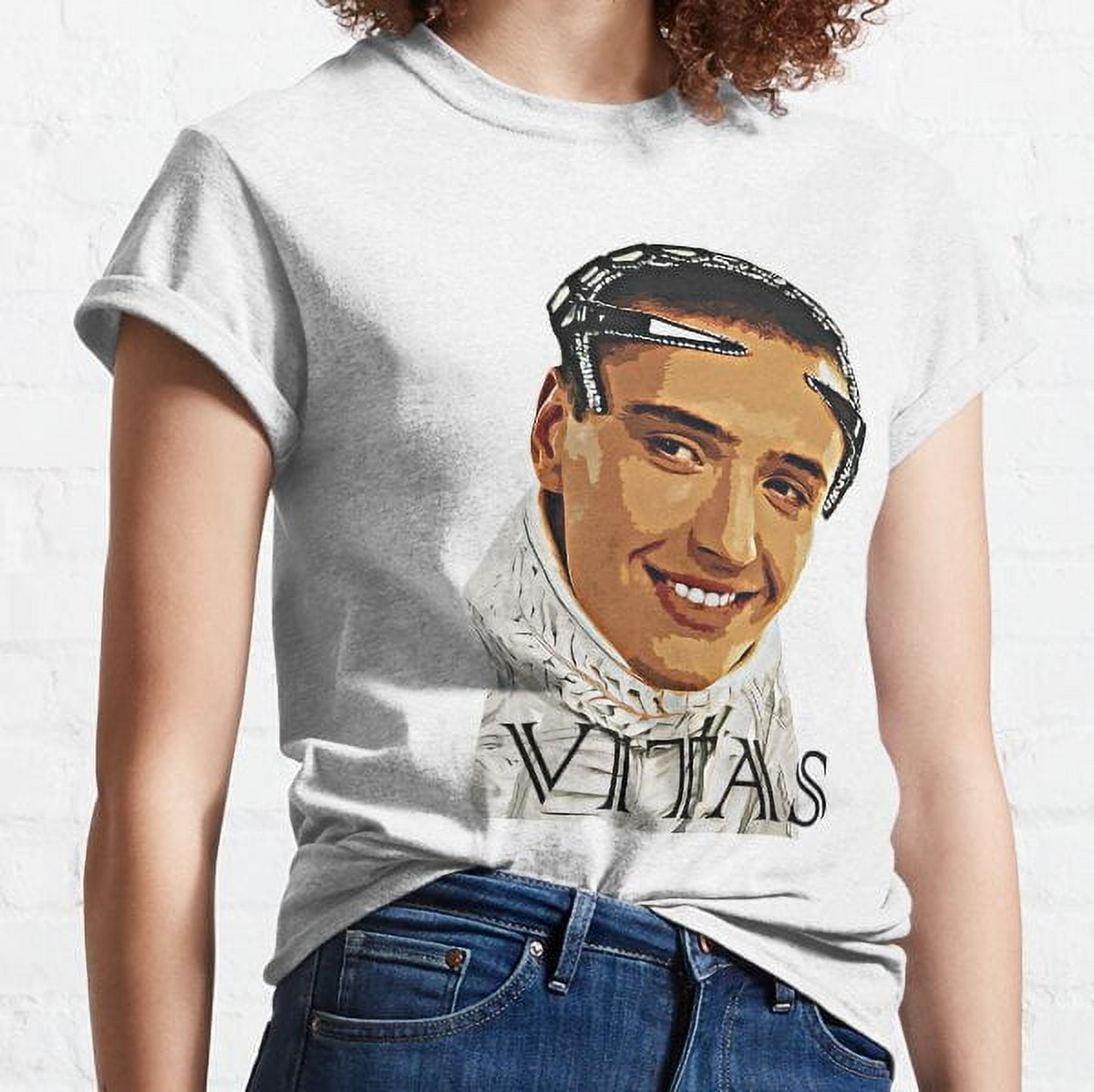 Text Vitas Smile Russian Singer Meme Classic T-Shirt - Walmart.com