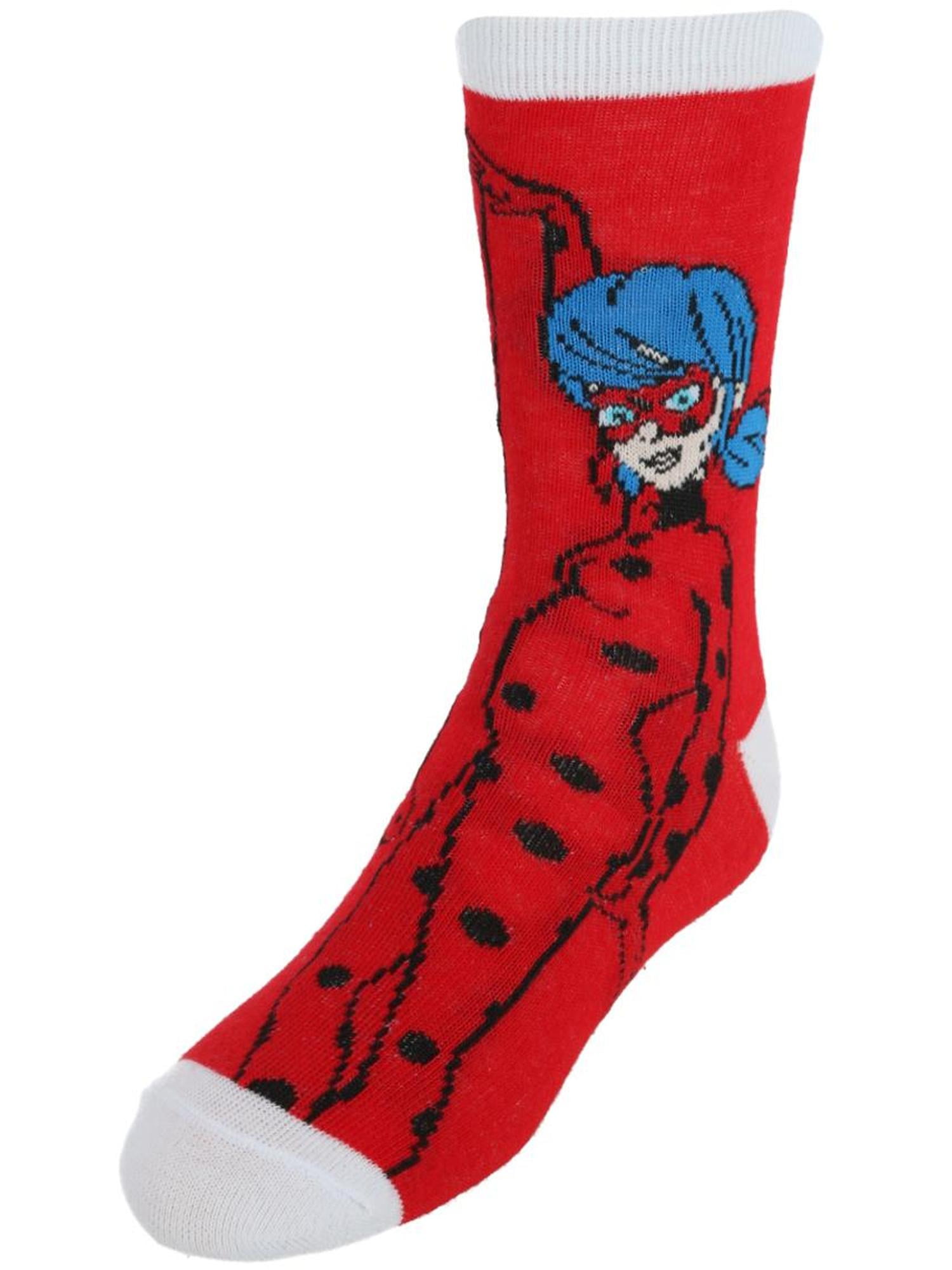 Textiel Trade Kid's Disney Miraculous Ladybug and Cat Noir Crew Socks ...