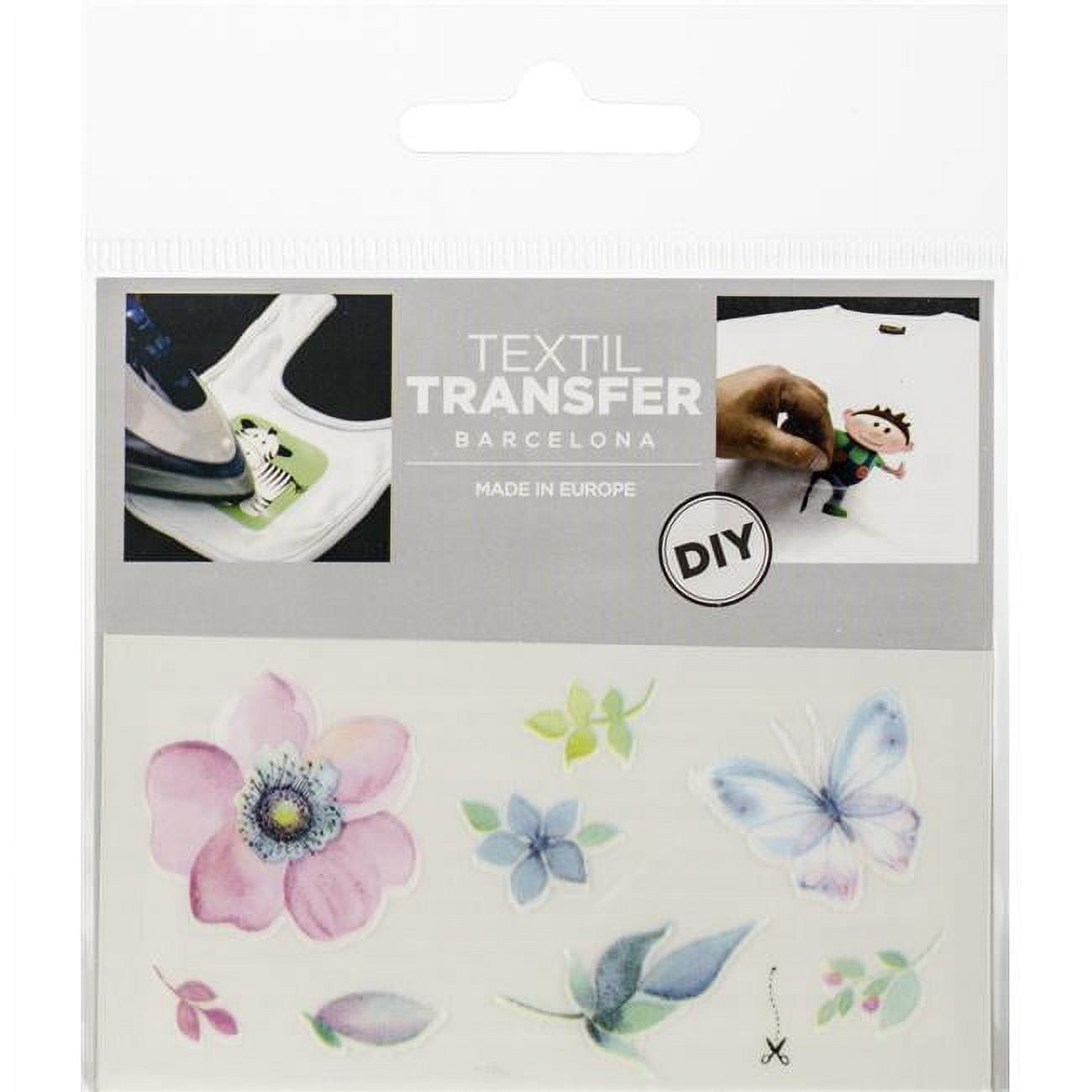 Textil Transfer Fabric Iron-Ons 2"X4"-Floral Design - Walmart.com