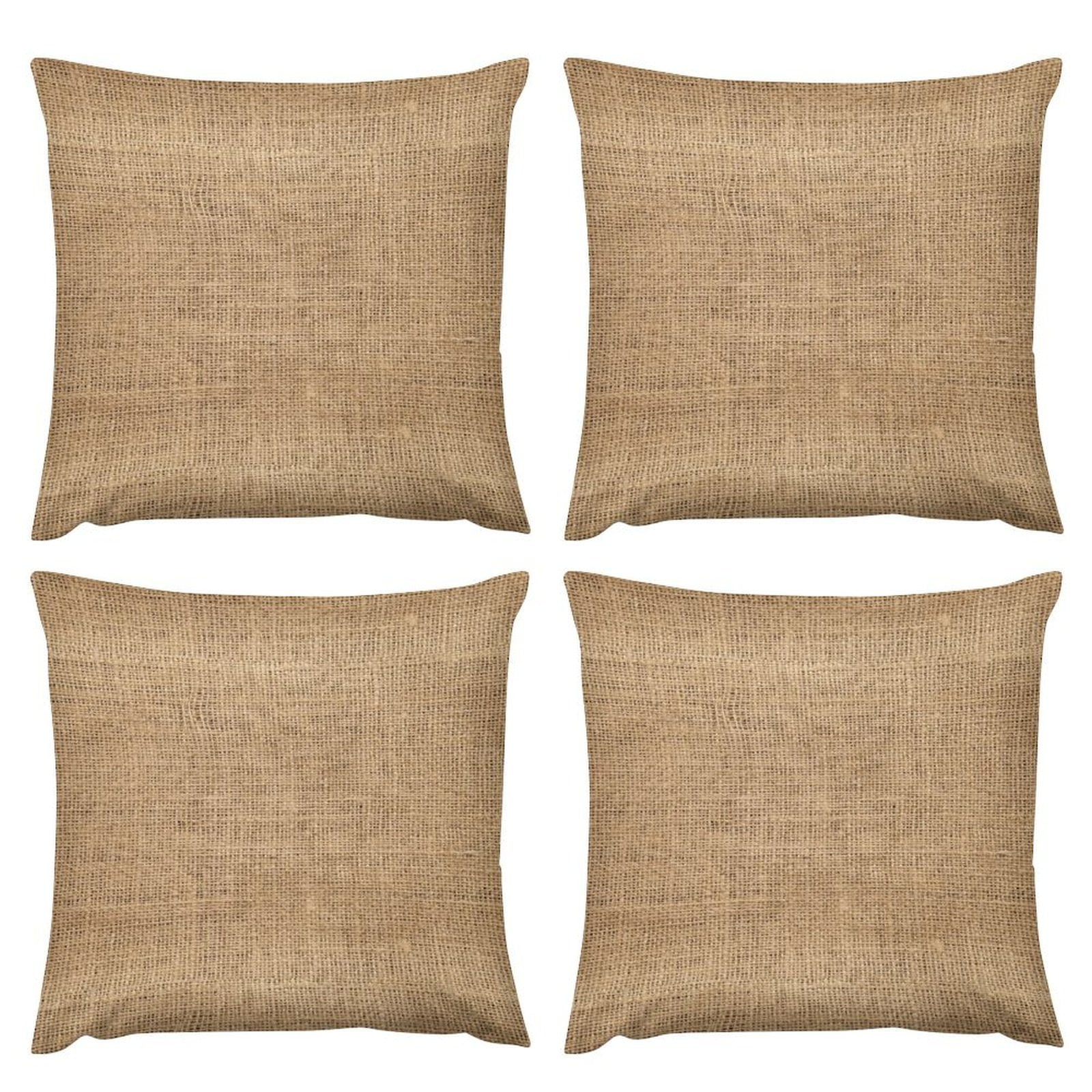 Textile Burlap Horizontal Background with Natural Texture 4 Pcs Cushion ...