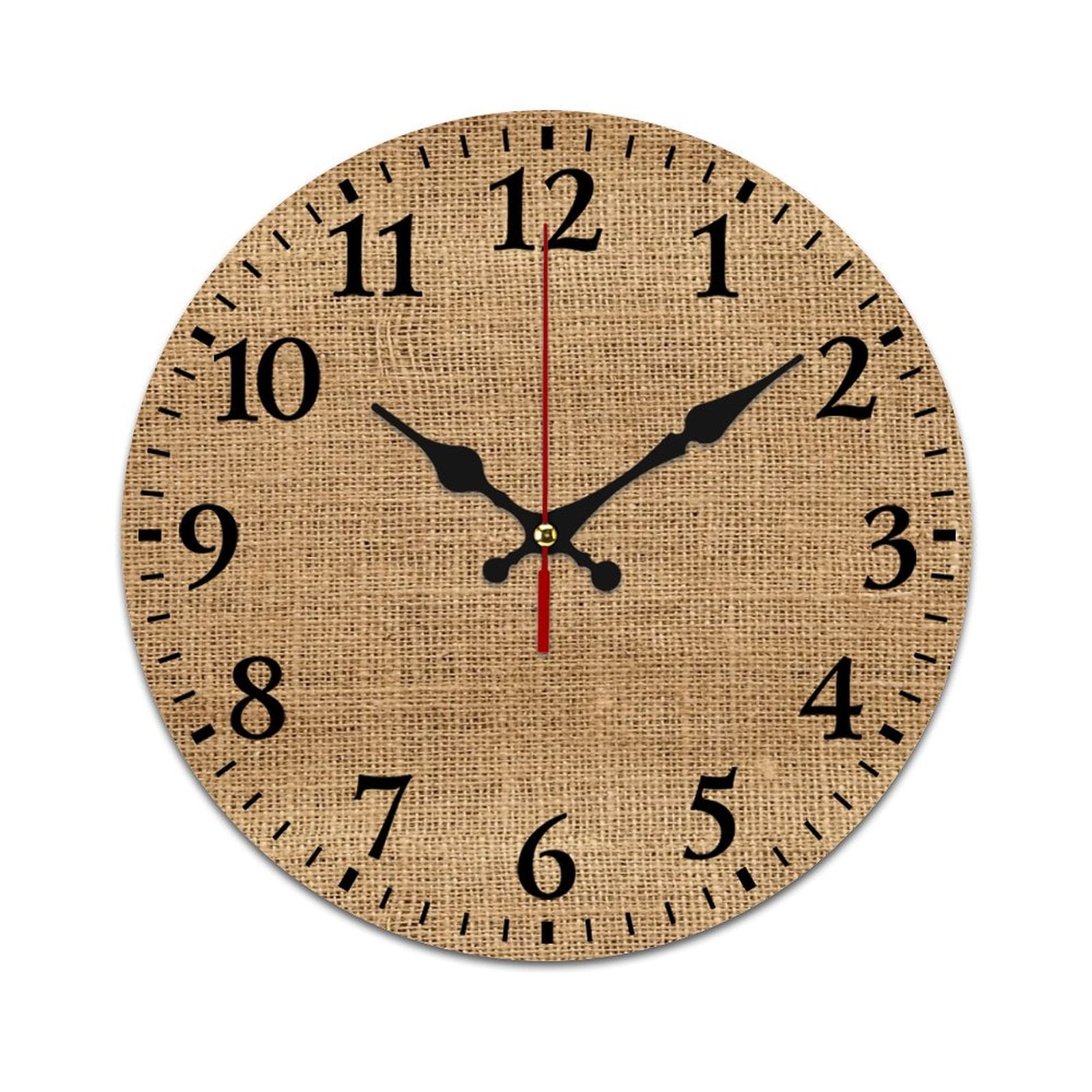 Textile Burlap Horizontal Background with Natural Texture Wall Clock ...