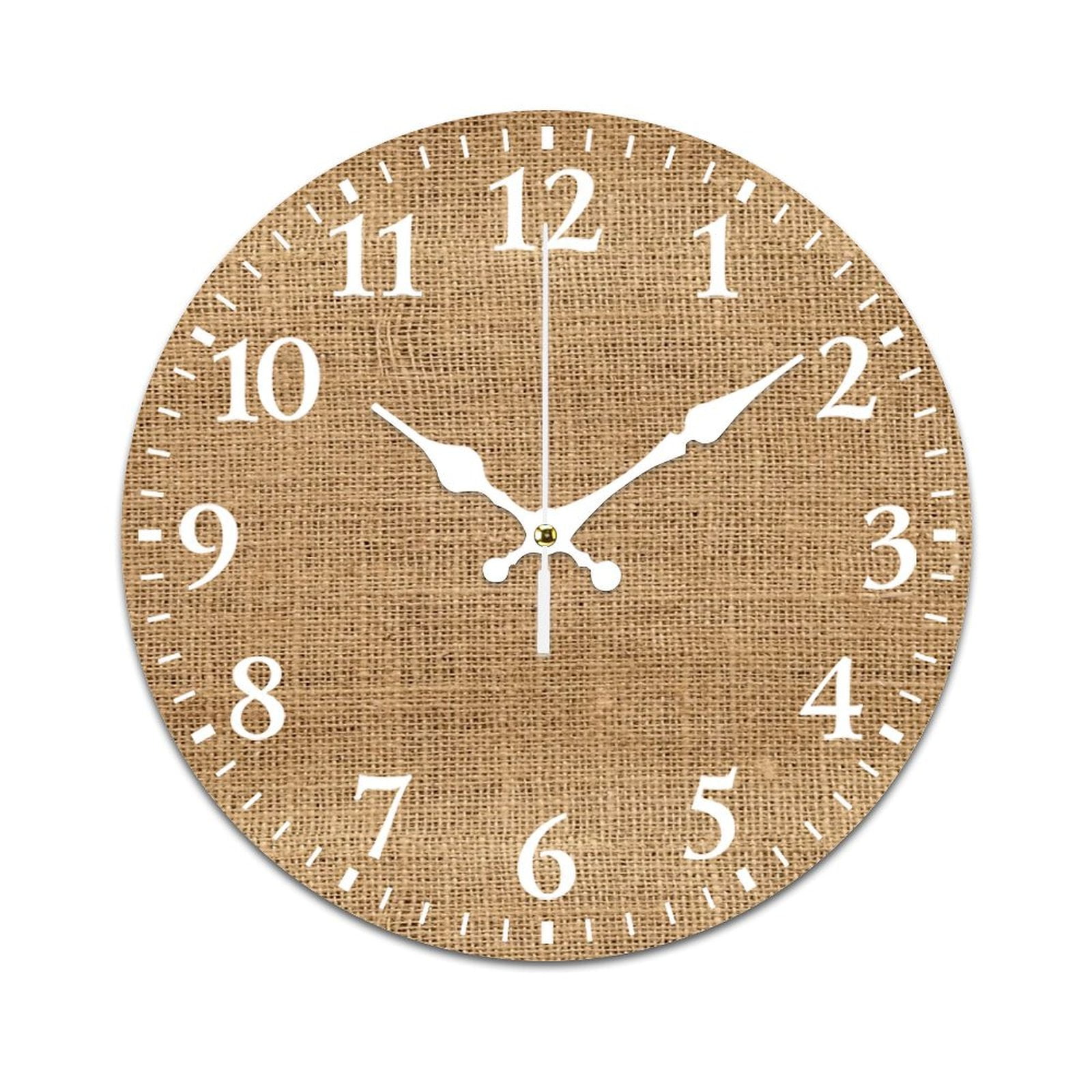 Textile Burlap Horizontal Background with Natural Texture Wall Clock ...