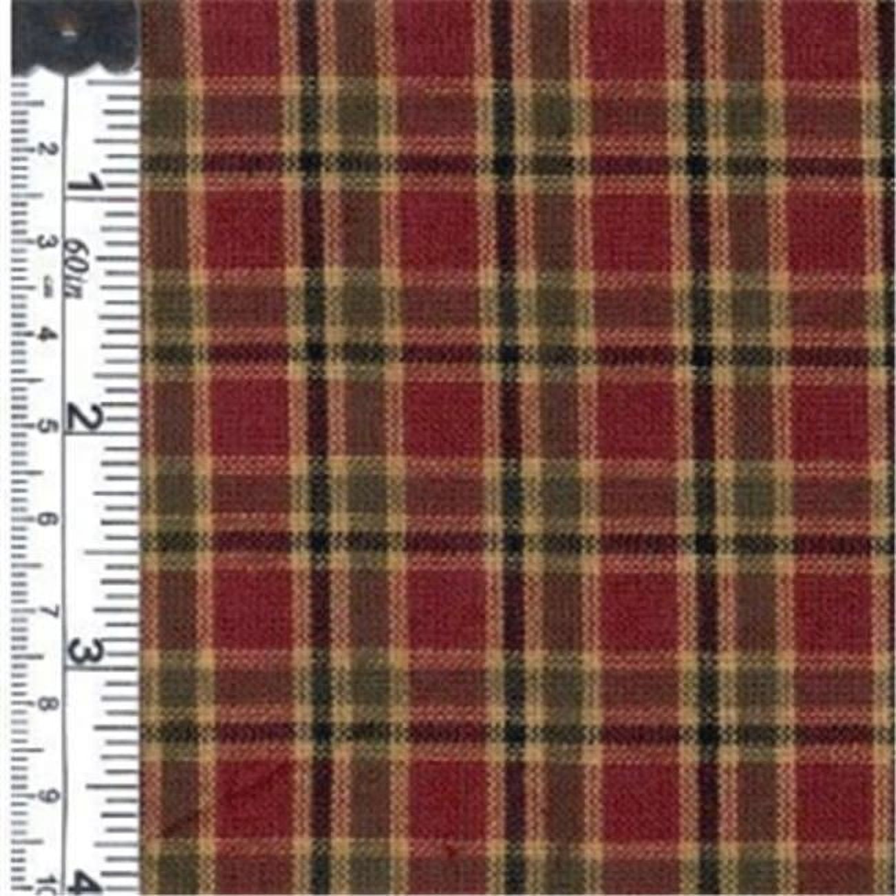 Textile Creations 1012 Rustic Woven Fabric- Plaid Wine And Dark Green ...