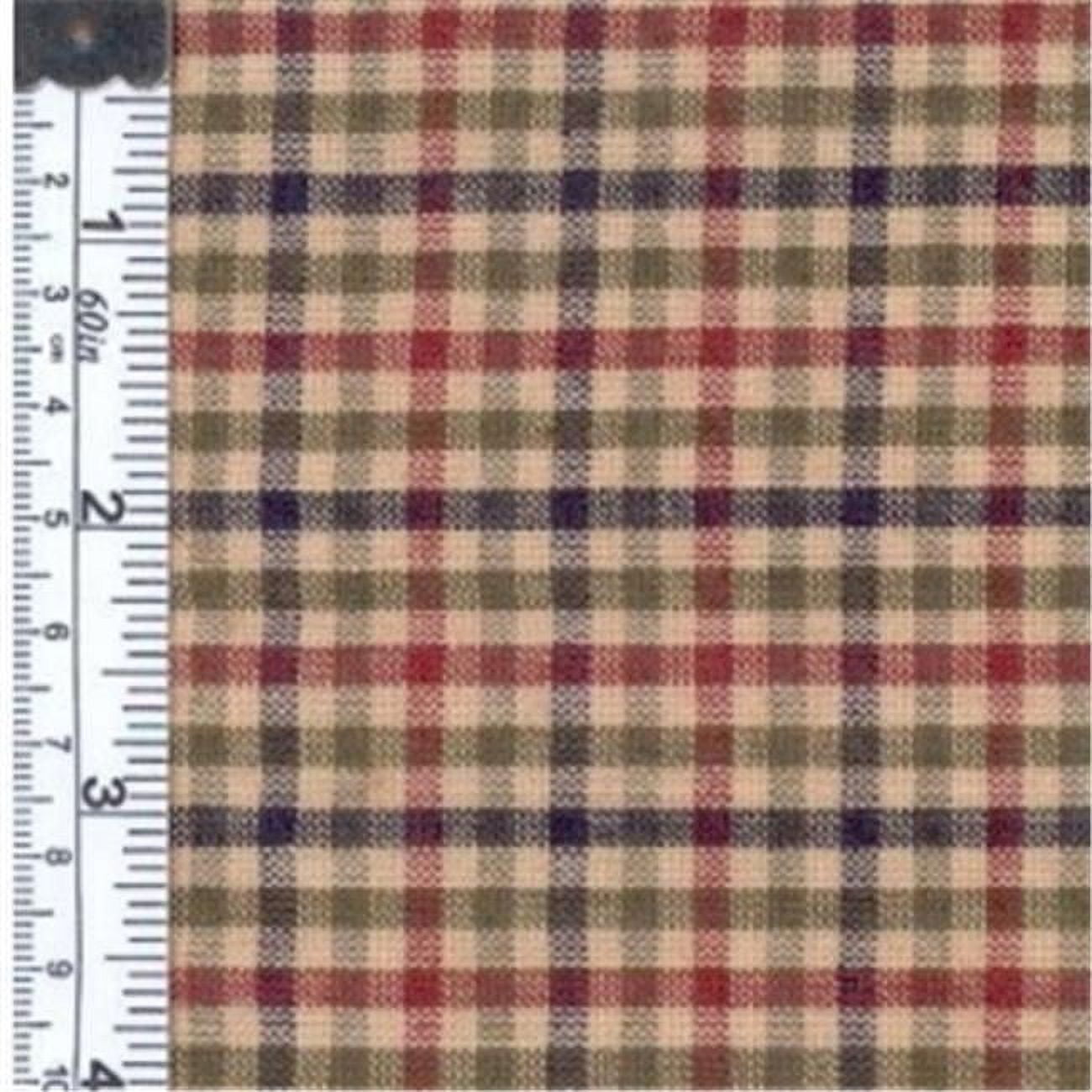 Textile Creations Rustic Woven Fabric, 0.12 Check Navy, Olive And Wine ...
