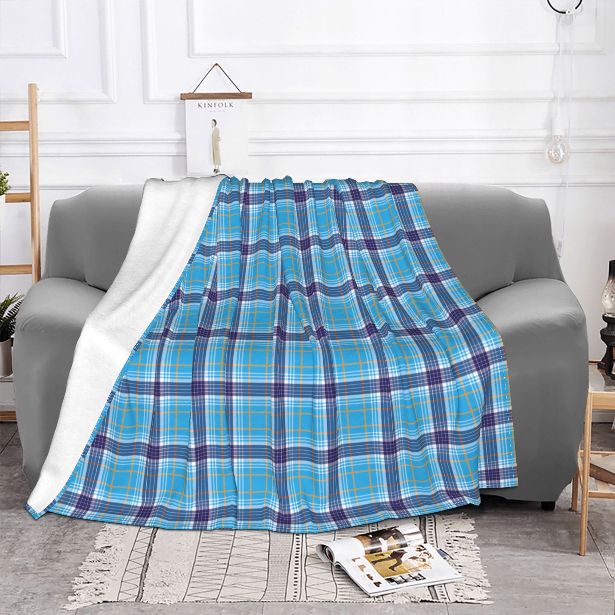 Textile Cross Rows Super Soft Throw Blanket Premium Silky Flannel ...
