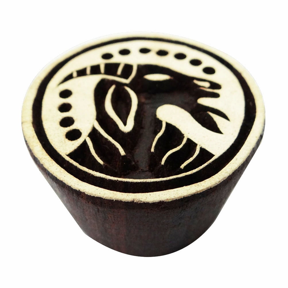 Textile Printing On Fabric Stamp Hand Carved Capricorn Rashi Sign ...