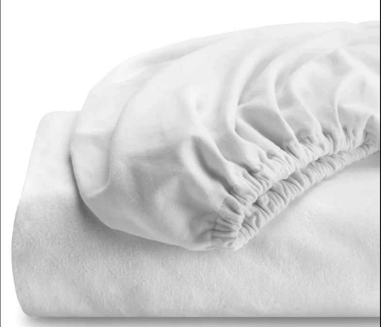 Textile Topia T-180 Full Fitted Sheets – White, Soft Cotton-Blend ...
