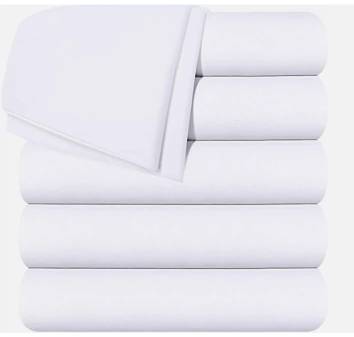 Textile Topia T-180 Twin Flat Bed Sheets 66”x104” – Soft & Durable ...
