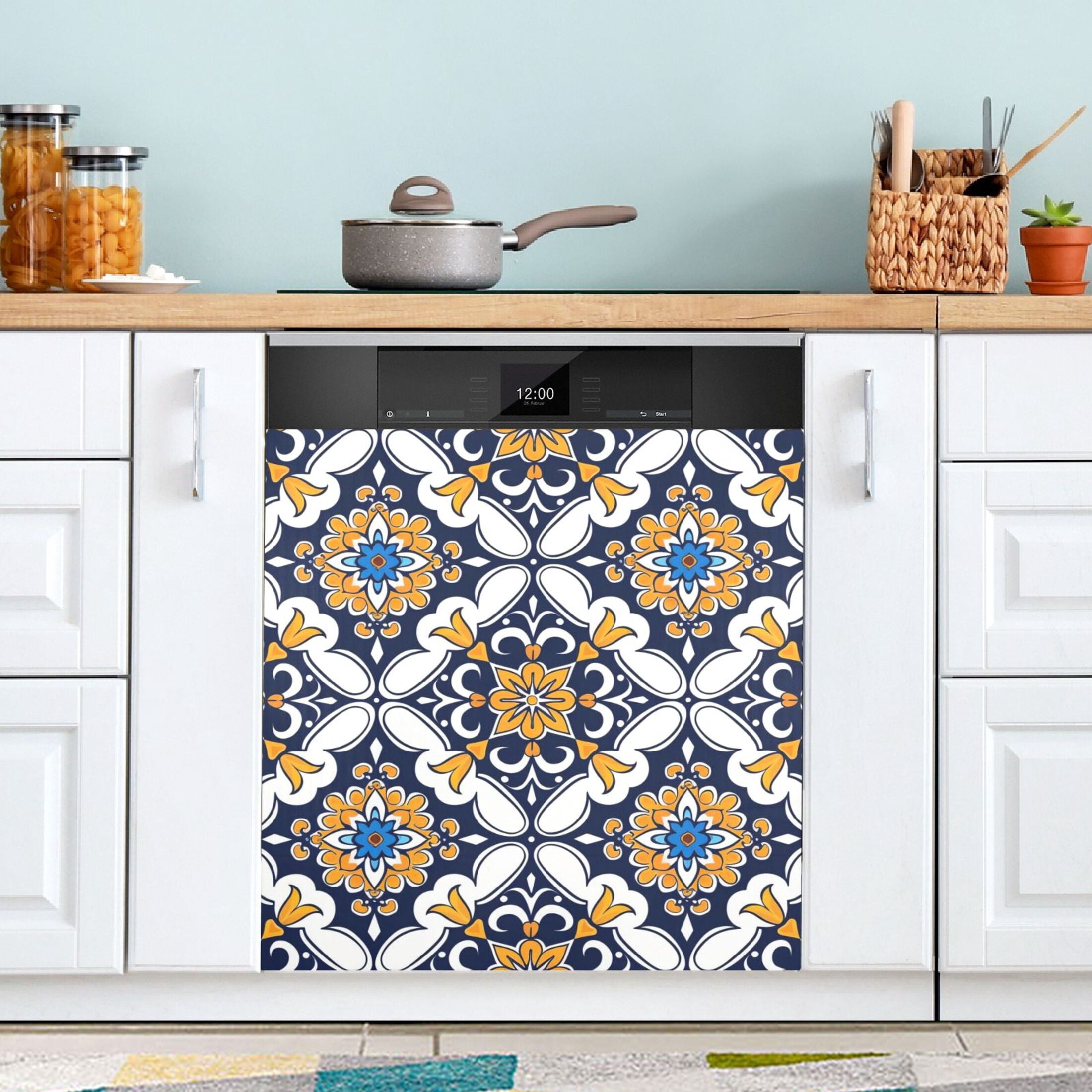 Texture Bohomia Magnetic Dishwasher Cover Magnet Refrigerator ...