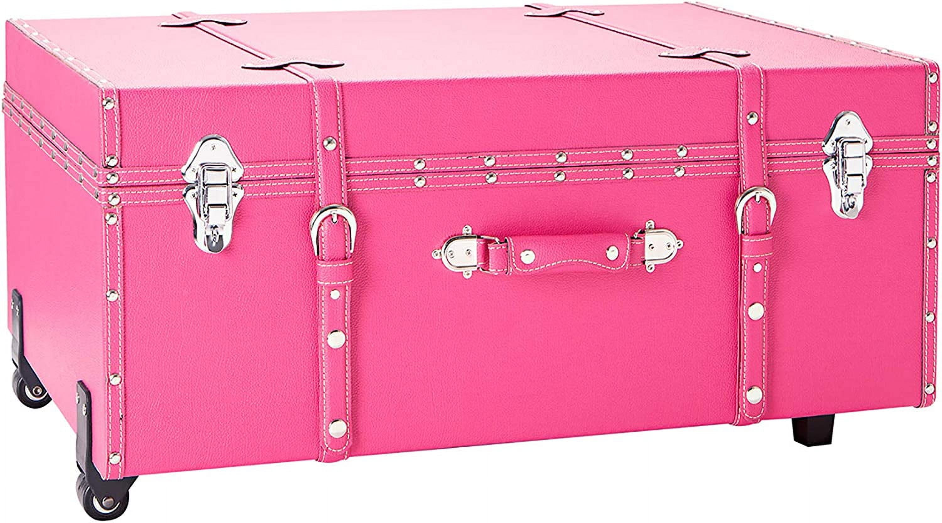 Texture® Brand Wheeled Trunk - Cherry Pink - Large - Walmart.com