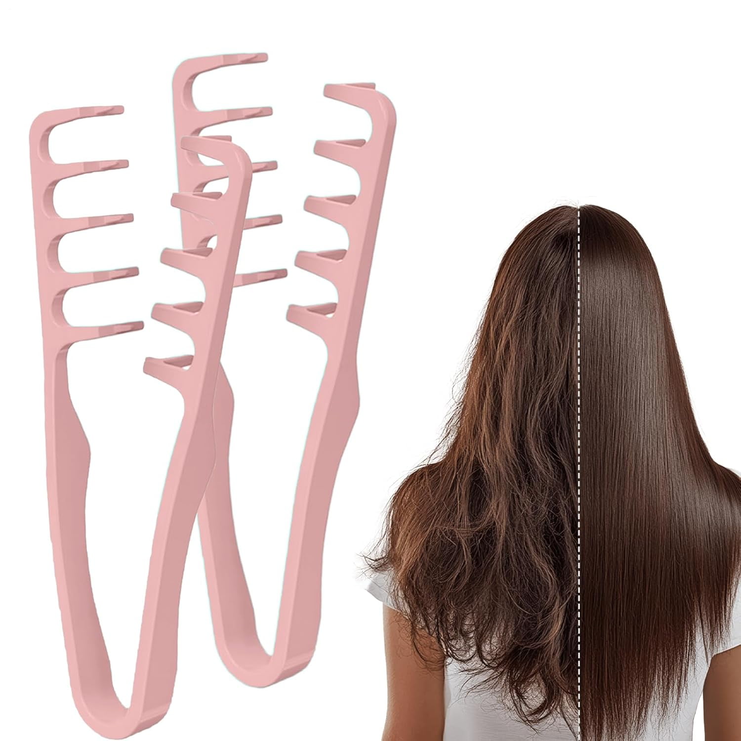 Texture Comb with Antistatic Design, Pink, Green, Voluminous Hair ...