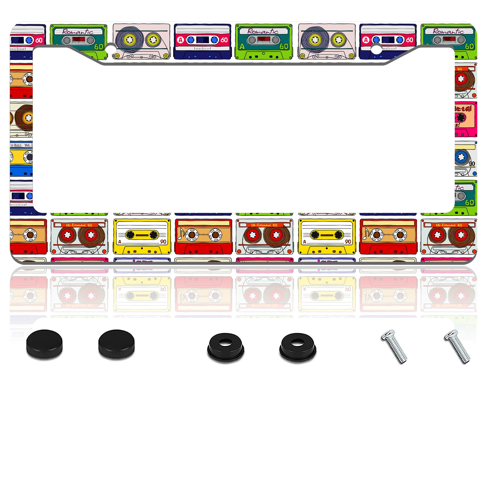 Texture of Compact Tape Cassettes License Plate Frame Metal Car ...