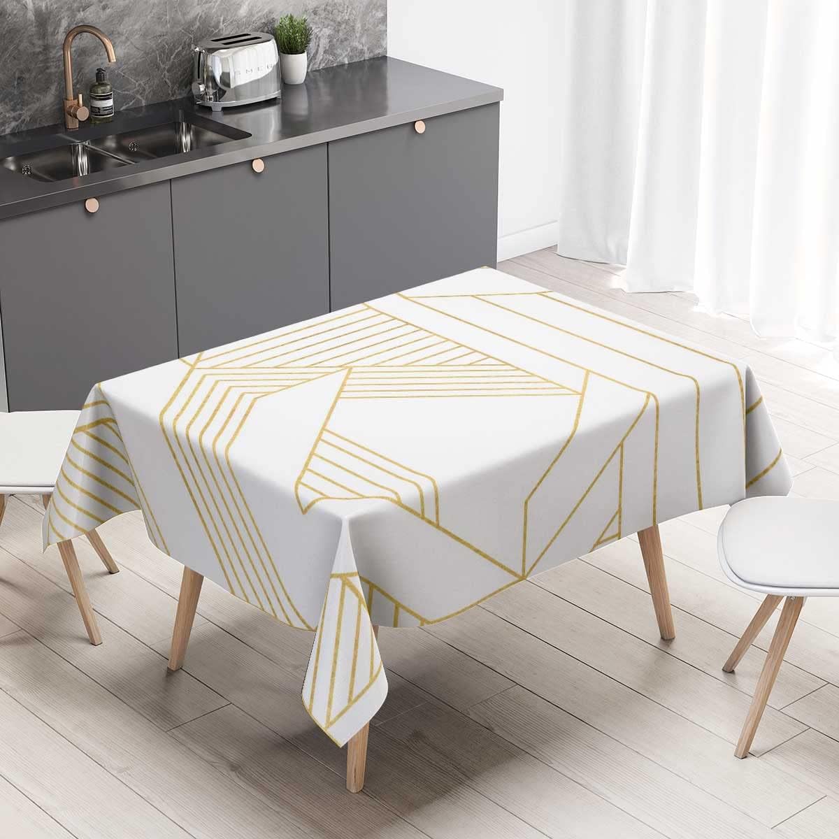 Texture Geometry Checkered Curve Oilcloth Tablecloth Patio Table Cover ...