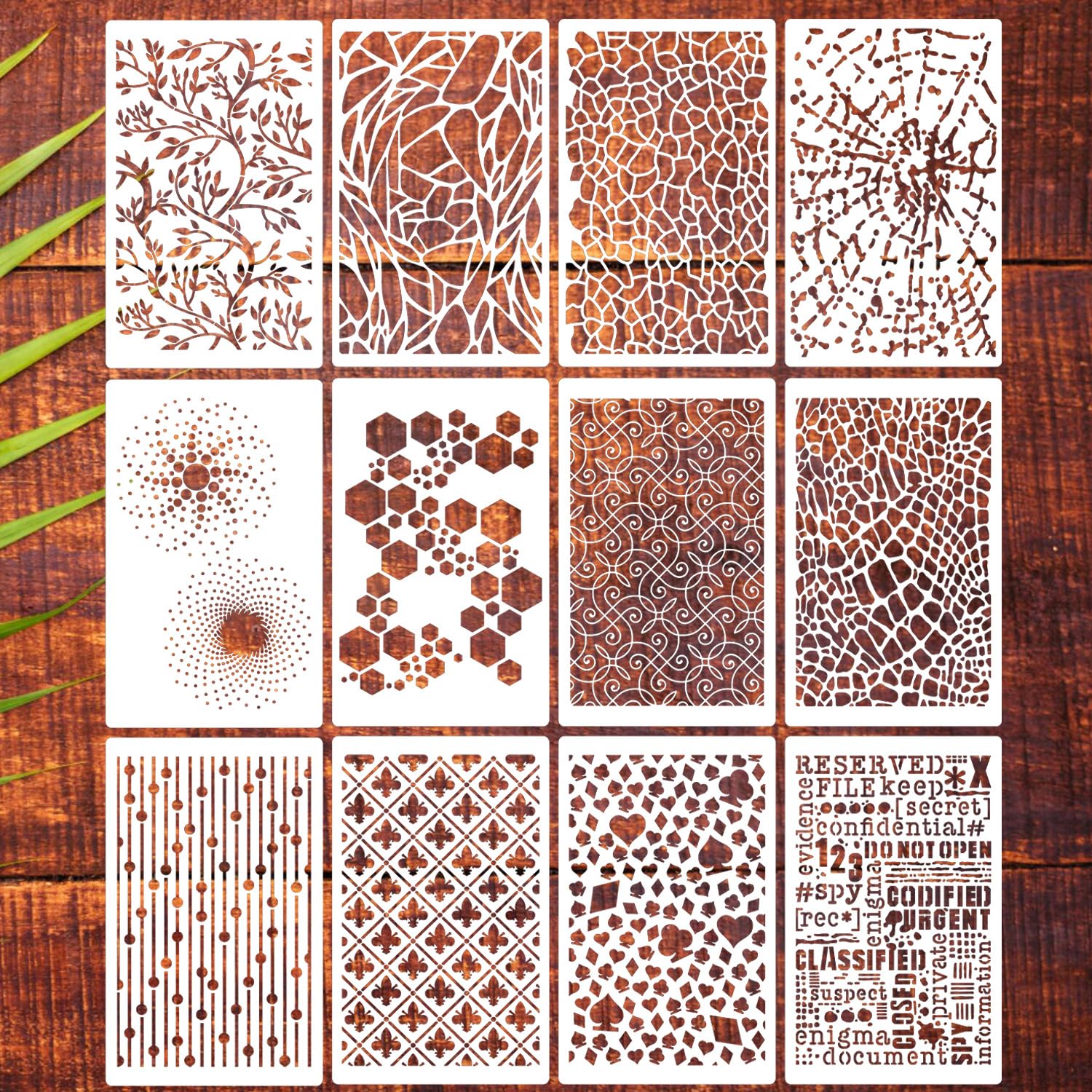 Texture Stencils for Crafts 8x5” Background Stencils Camouflage Stencil ...