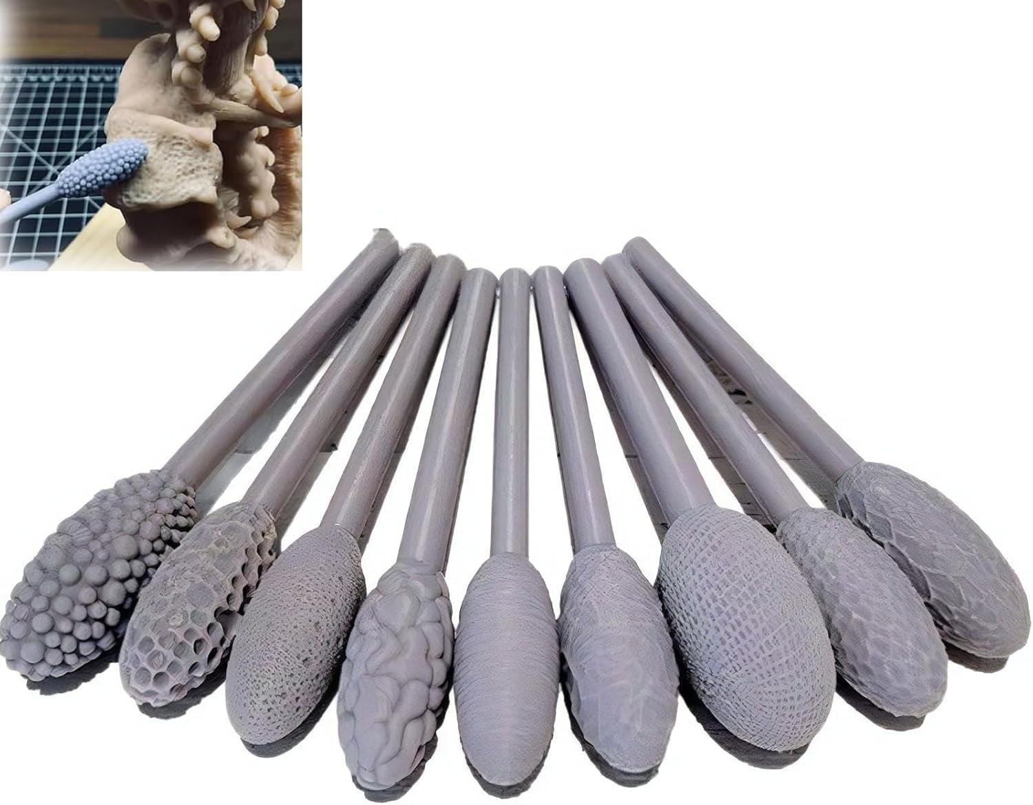 Texture Tool Sets for Clay Art, DIY Pottery Oval Pattern Clay Texture ...