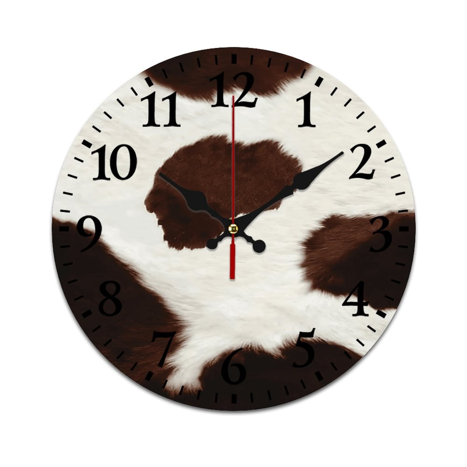Texture of Brown Cowhide with Brown Spots Wall Clock Modern Design ...