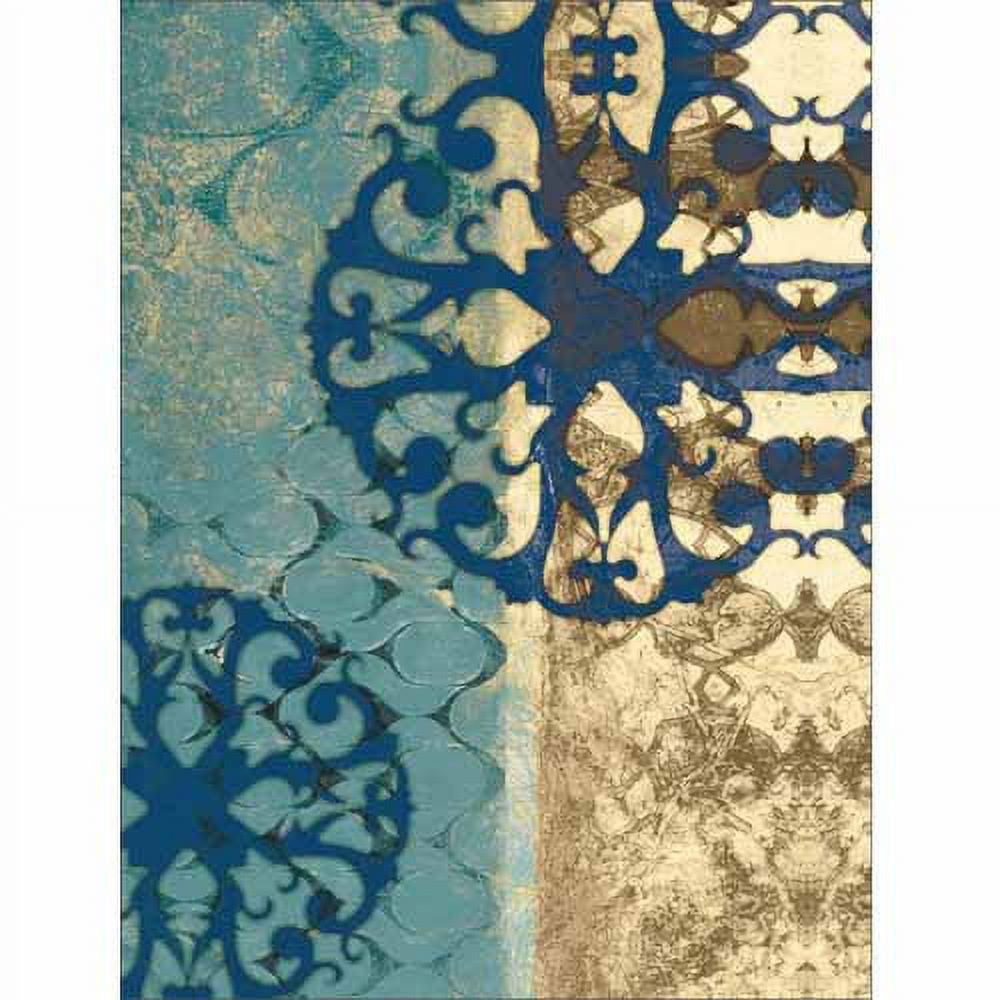 Textured Abstract Medallion Emblems Blue Canvas Art - 18x24 - Walmart.com