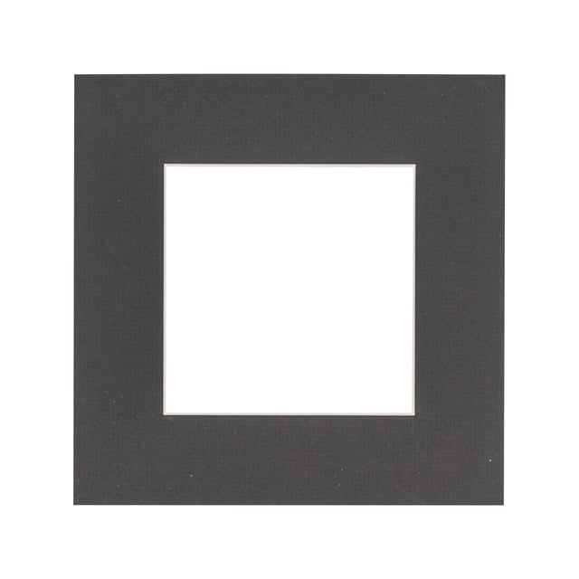 Textured Black Acid Free 7x7 Square Picture Frame Mat with White Core ...