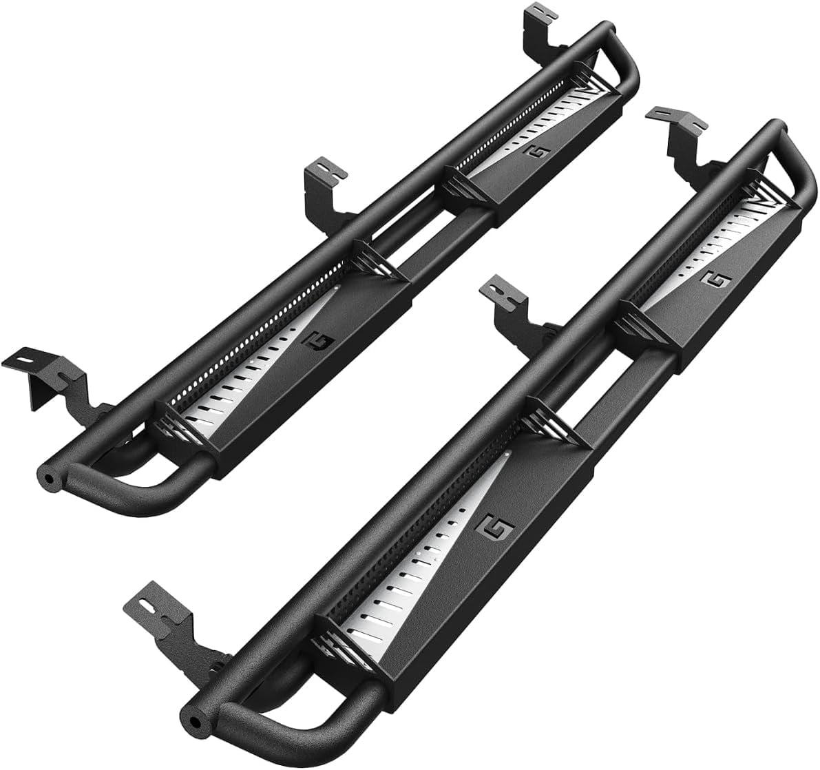 Textured Black Powder Coat 3-Tube Drop Step Running Boards for 2005 ...