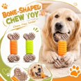 Textured Bone Shaped Dog Chew Toy - Durable Rubber Teether for Puppies ...