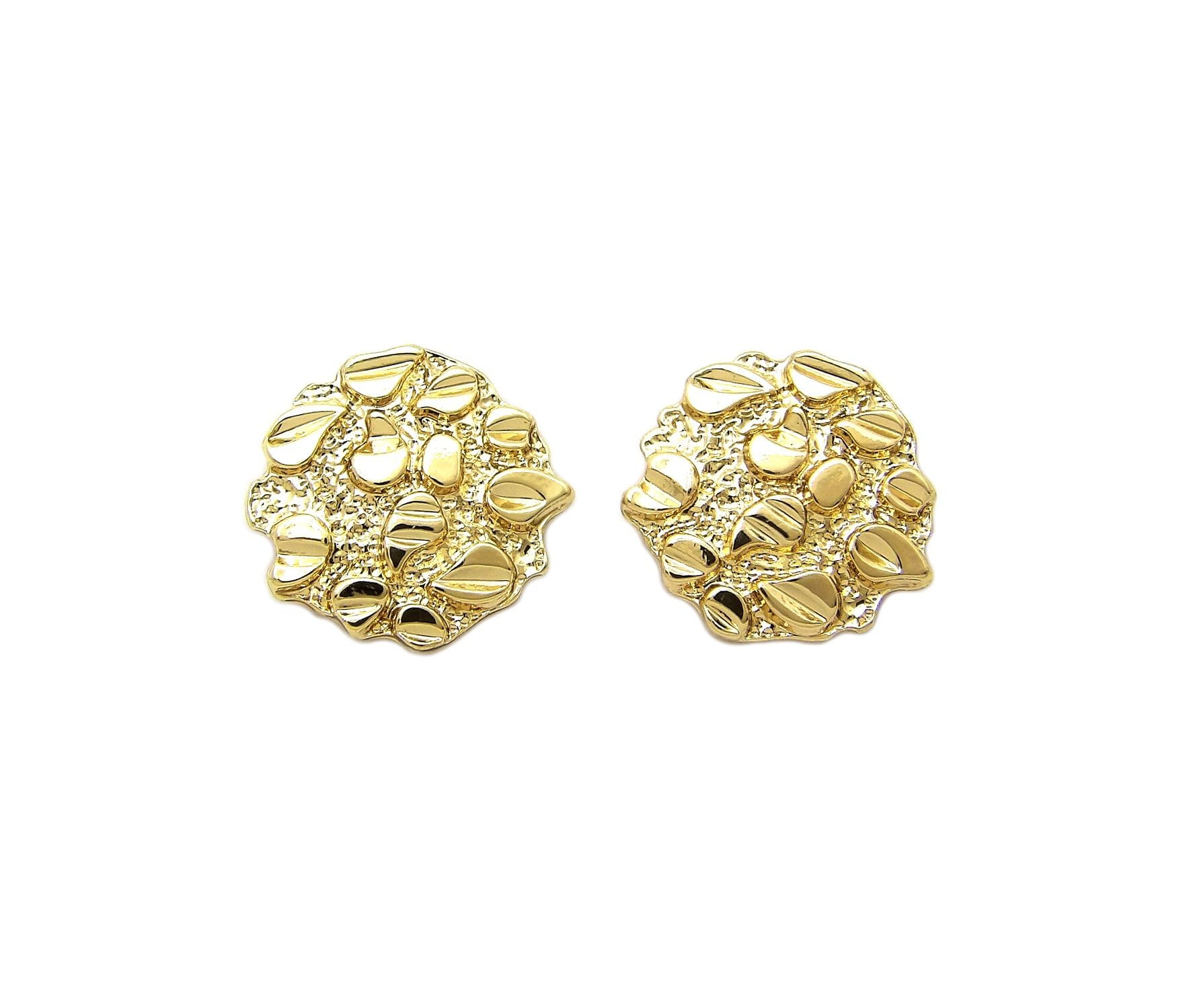 "NYFASHION101 Textured Cookie Nugget Magnetic Stud Earrings, Gold-Tone ...