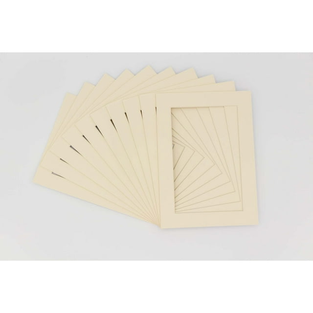 Textured Cream Acid Free 11x17 Picture Frame Mats with White Core Bevel ...