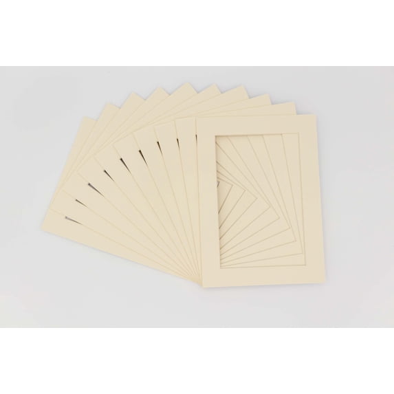 Textured Cream Acid Free 28x40 Picture Frame Mats with White Core Bevel ...