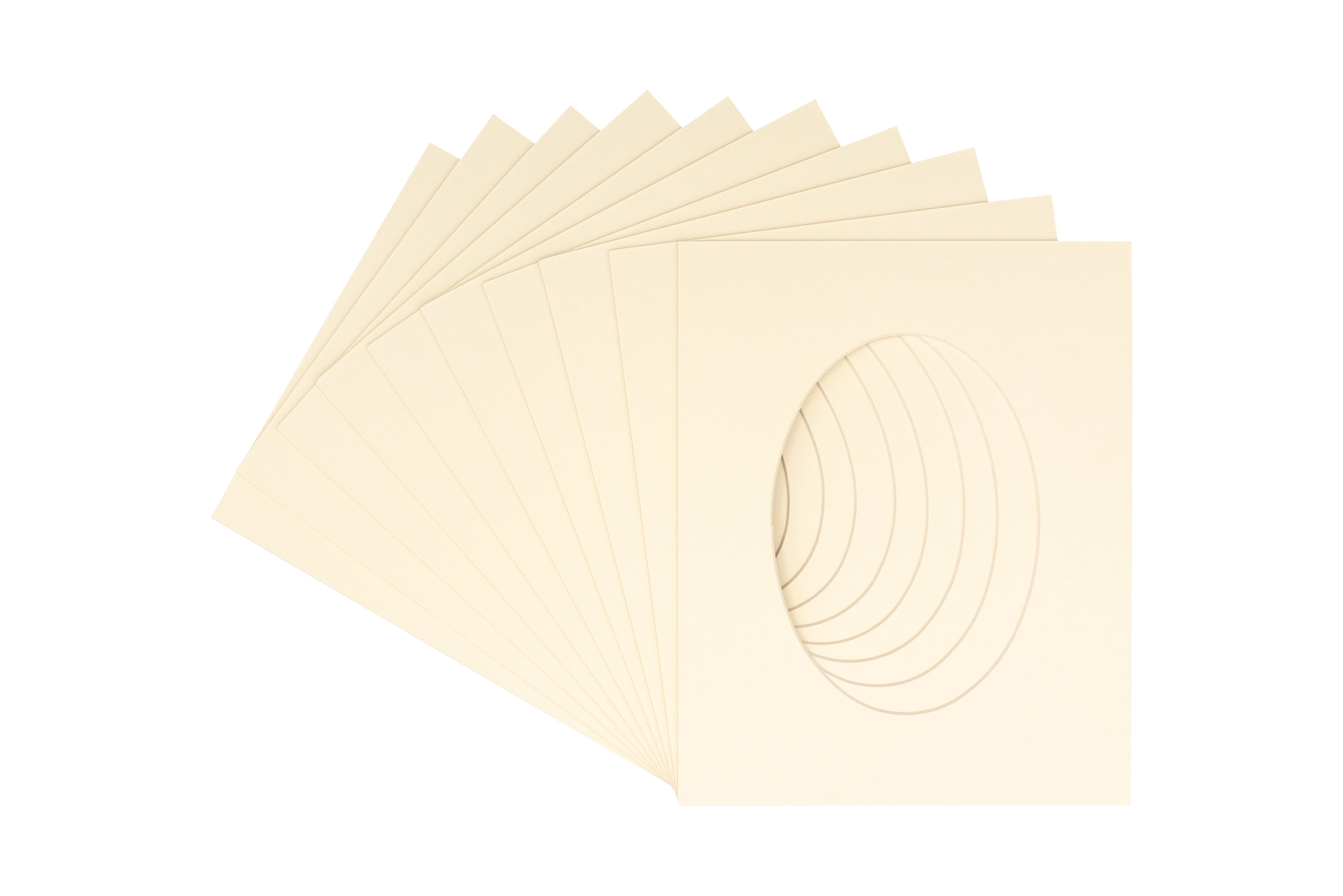 Textured Cream Acid Free 6x7.5 Oval Picture Frame Mat with White Core ...