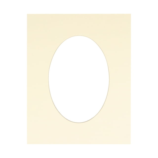Textured Cream Acid Free 6x7.5 Oval Picture Frame Mat with White Core ...