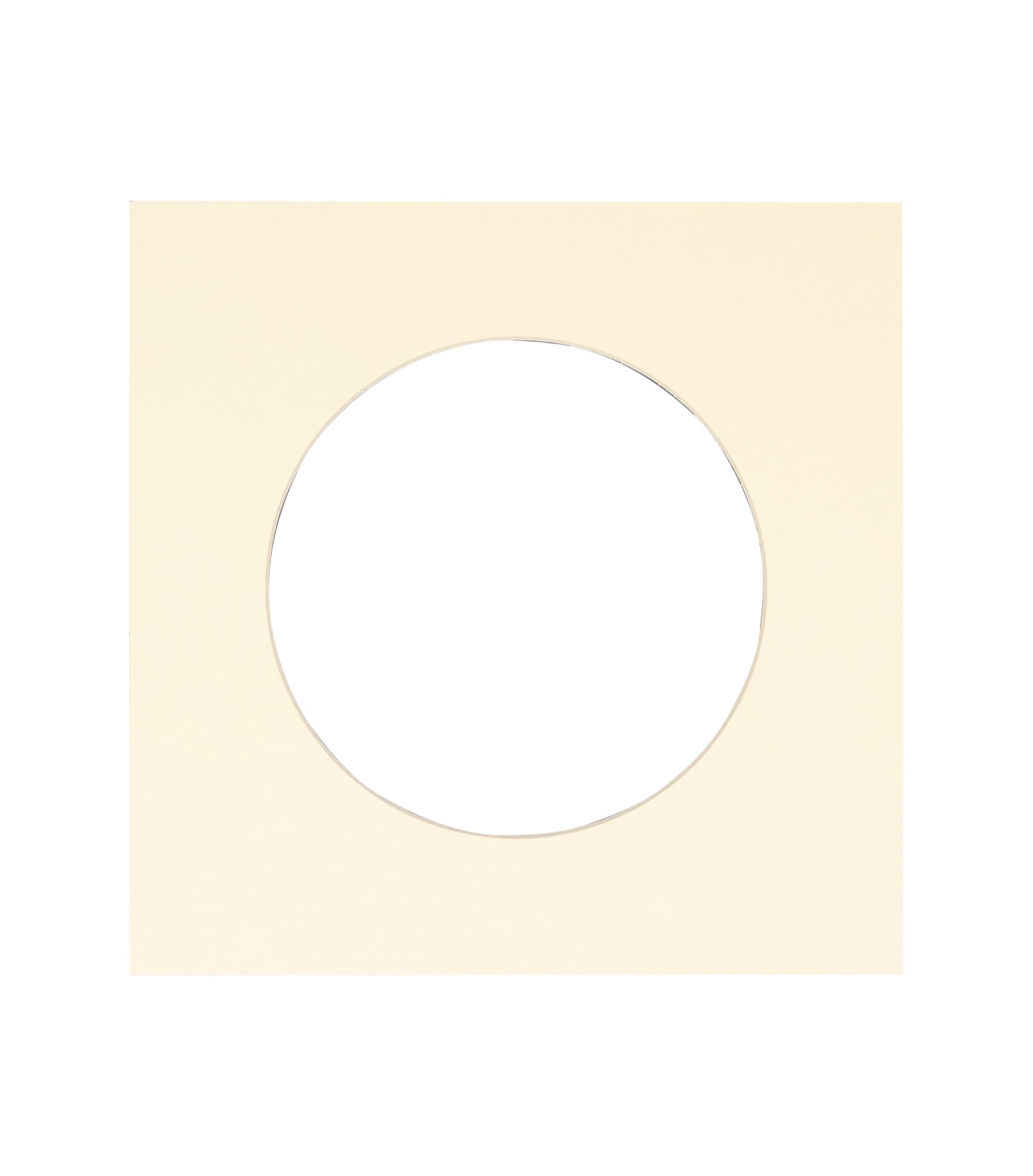 Textured Cream Acid Free 7x7 Cirlce Picture Frame Mat with White Core ...