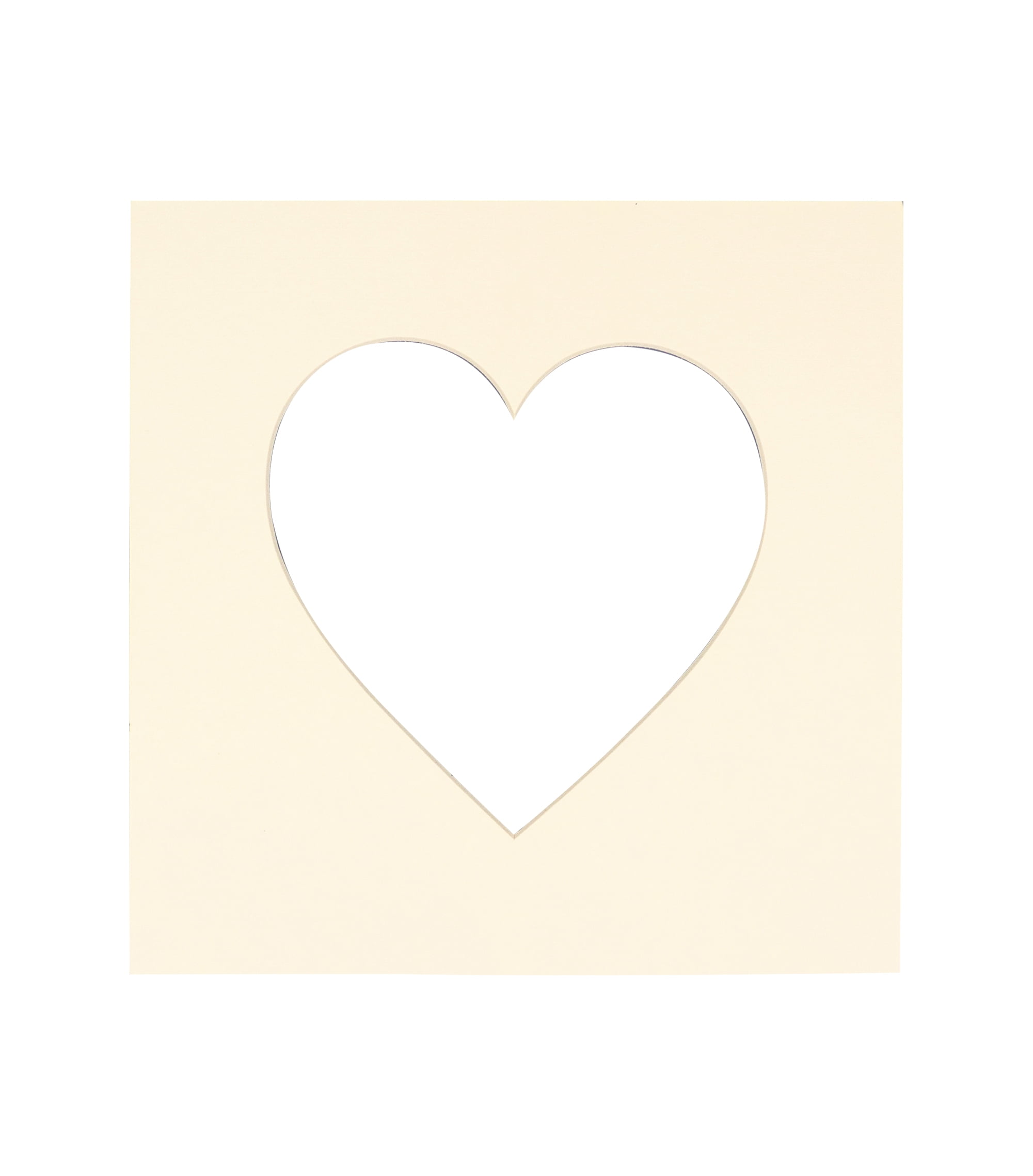 Textured Cream Acid Free 7x7 Heart Picture Frame Mat with White Core ...