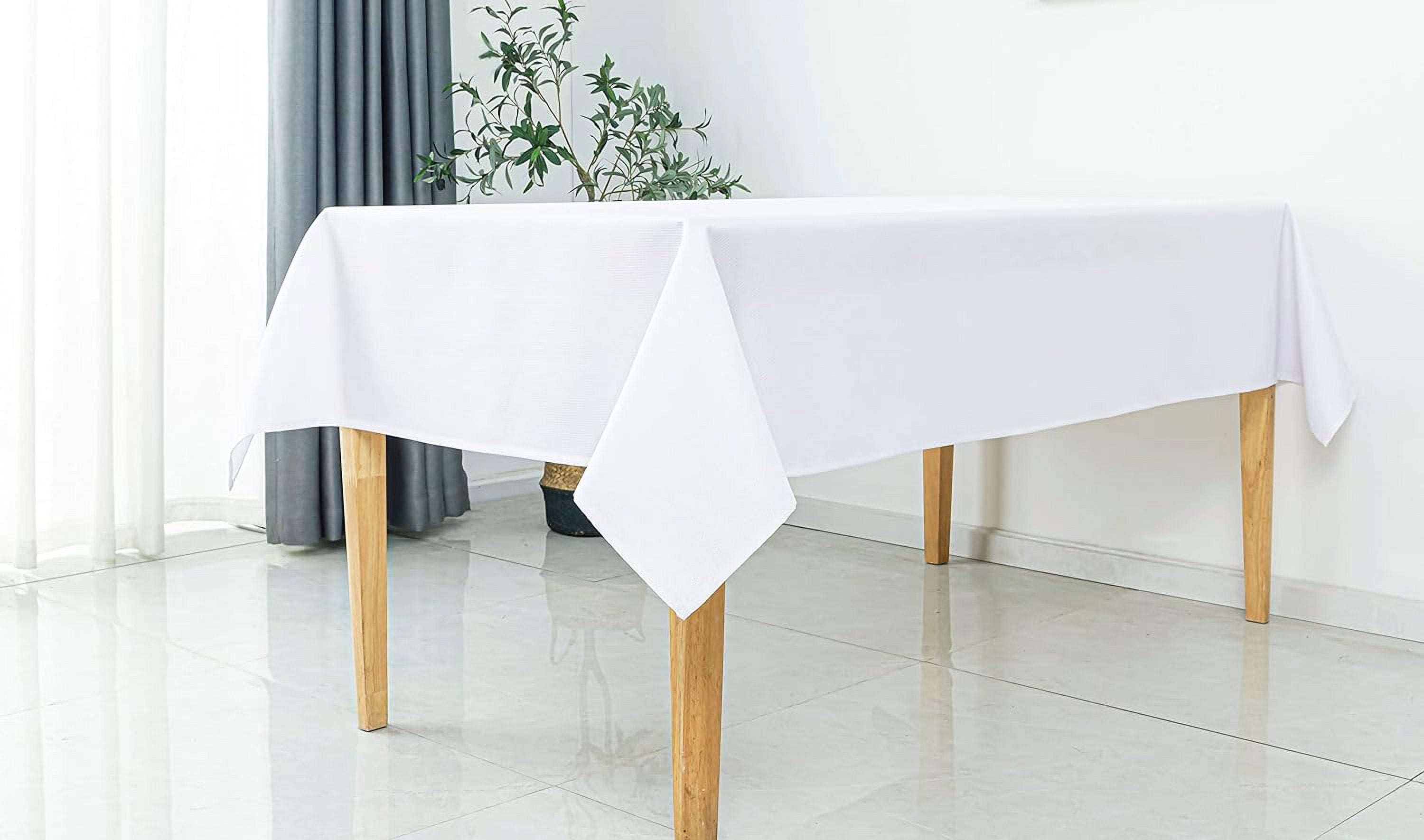 Textured Fabric Tablecloths 70 X 108 Inches Rectangular, White Water ...
