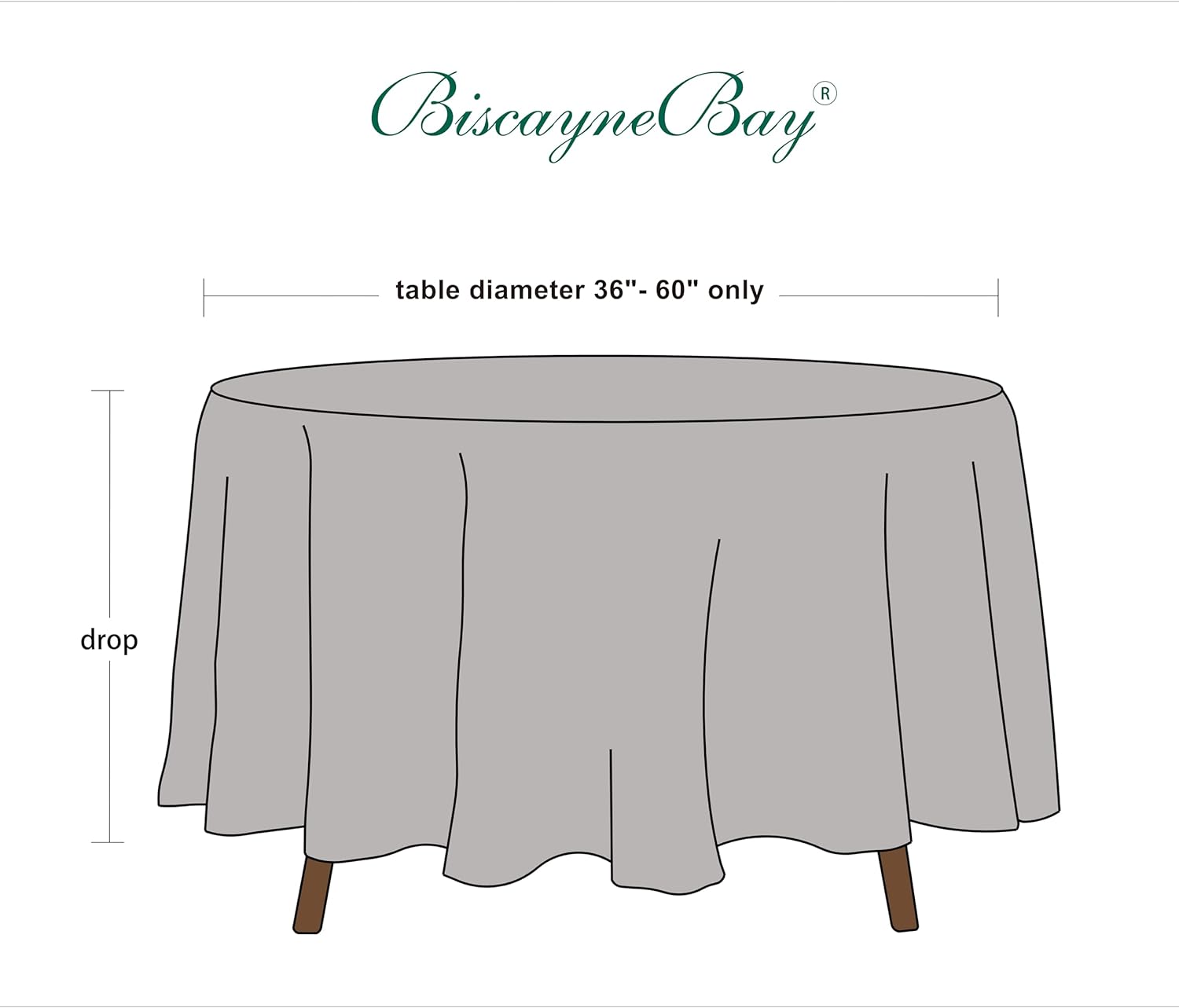 Textured Fabric Tablecloths 90" Round For Tables' Diameters From 36" To ...