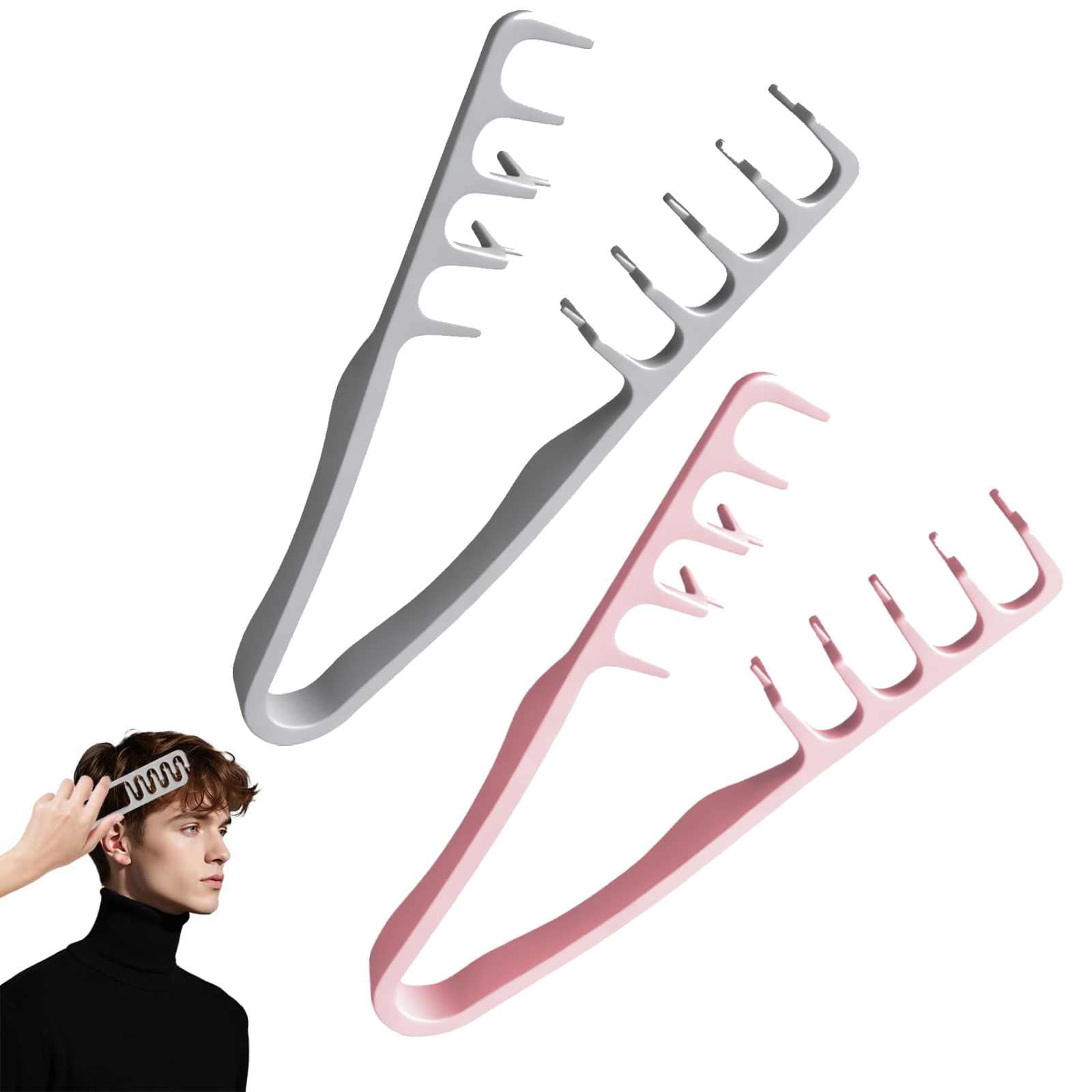 Textured Fringe Comb, 2026 Men's Texture Styling Comb, Volumizing Wide ...