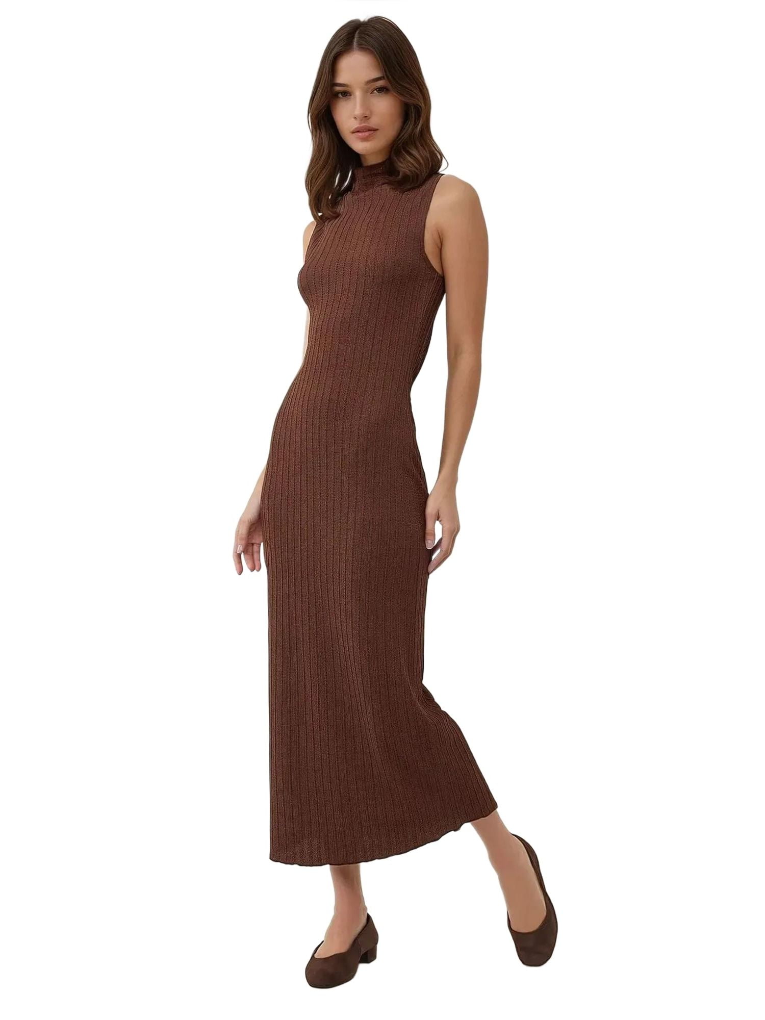 Textured Halter Collar Bodycon Maxi Dress - Walmart.com
