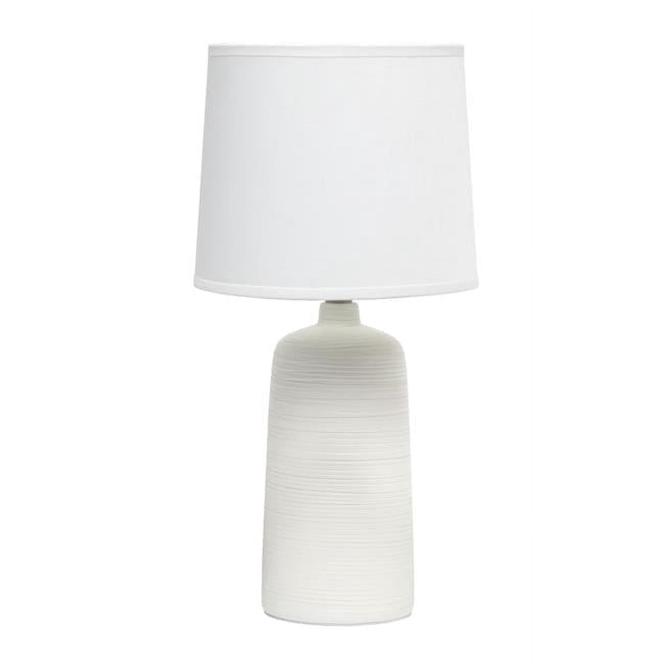 Textured Linear Ceramic Table Lamp, Off White - Walmart.com