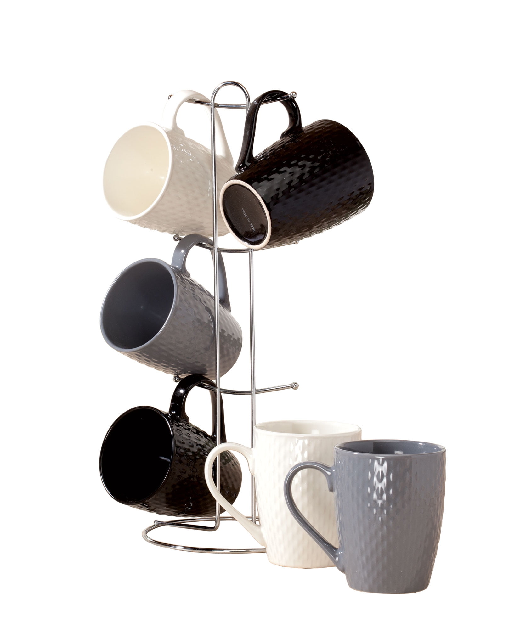 Textured Mug Set with Stand, 7 Pieces - Walmart.com