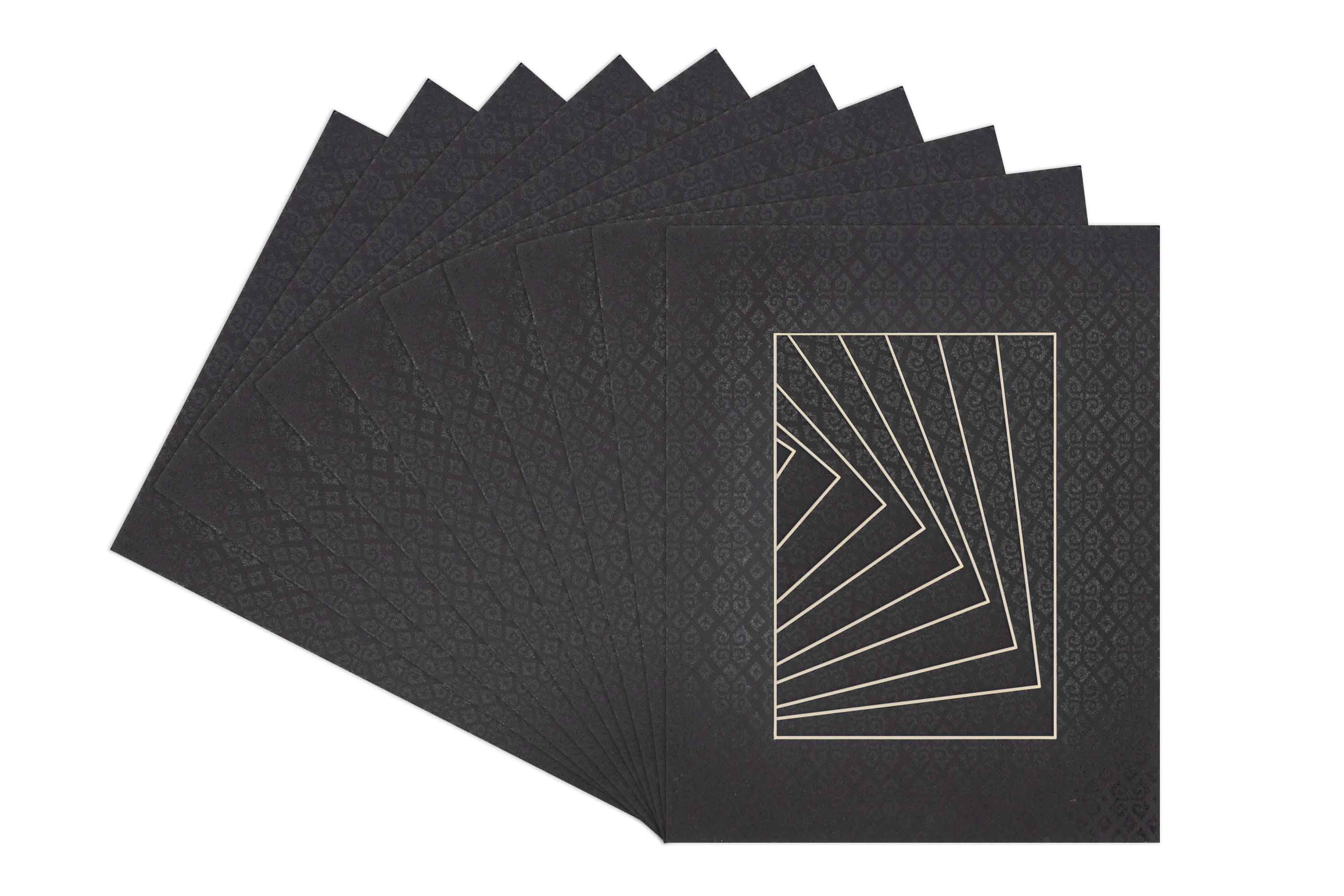 Textured Photo Mats - Morocco Black 8x10 for 6x8 Photos - Fits 8x10 ...