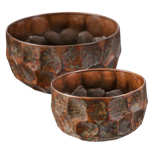 Textured Planter in Burnt Copper Finish, Set of 2 - Walmart.com