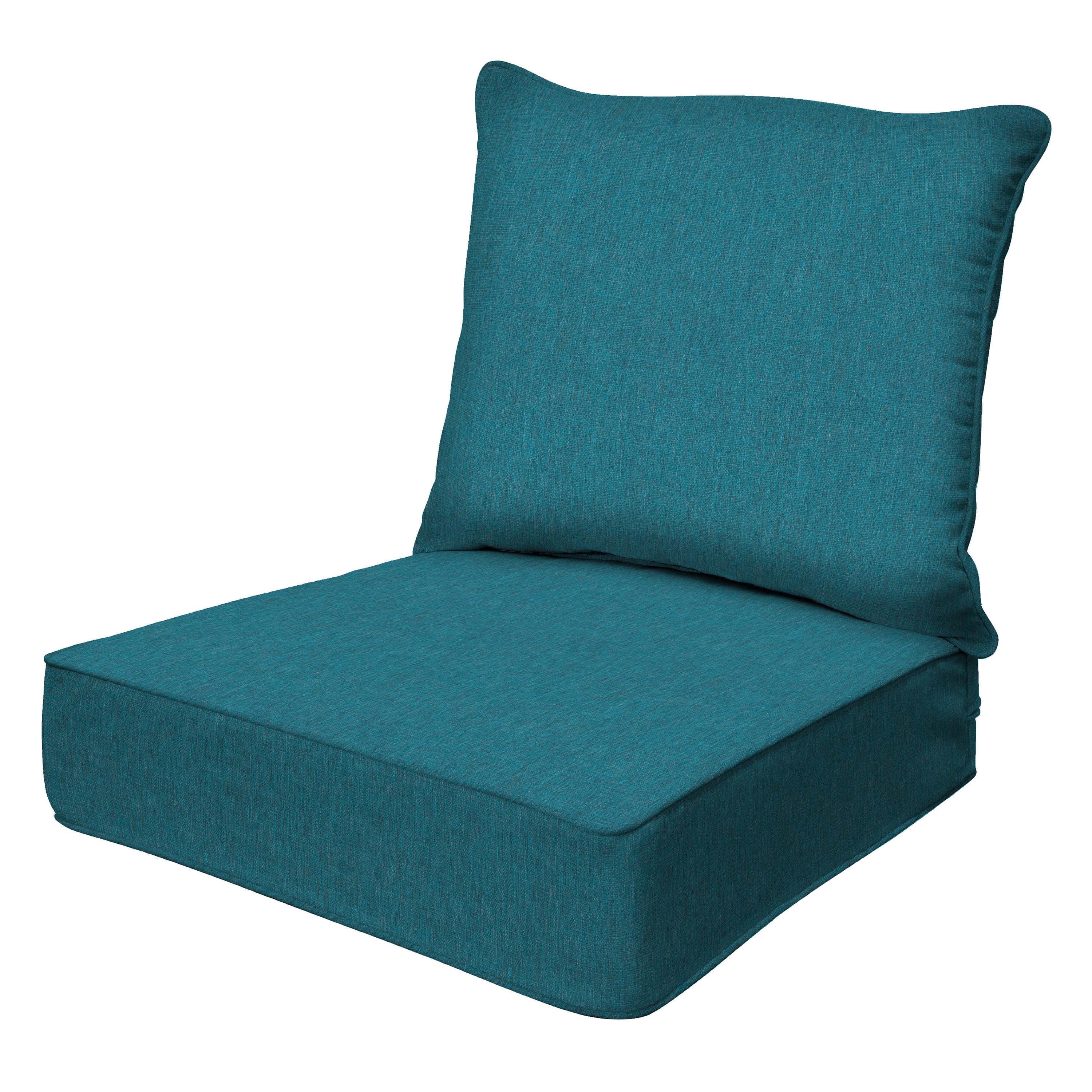 Textured Solid Teal Deep Seating Cushion Set - Walmart.com