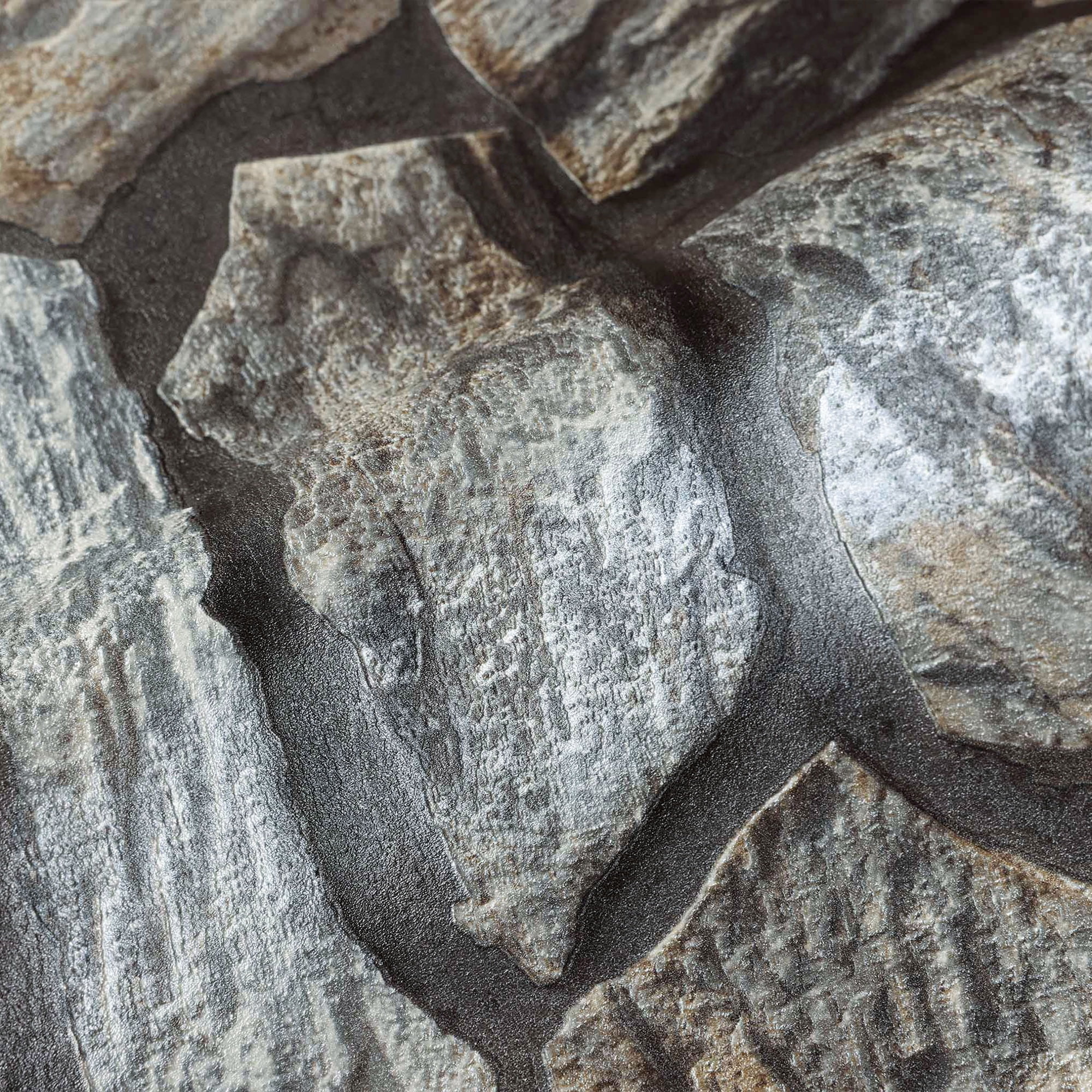 Textured Stone Embossed Wallpaper, Tile Wallcovering Roll: 41.7”W x 614 ...