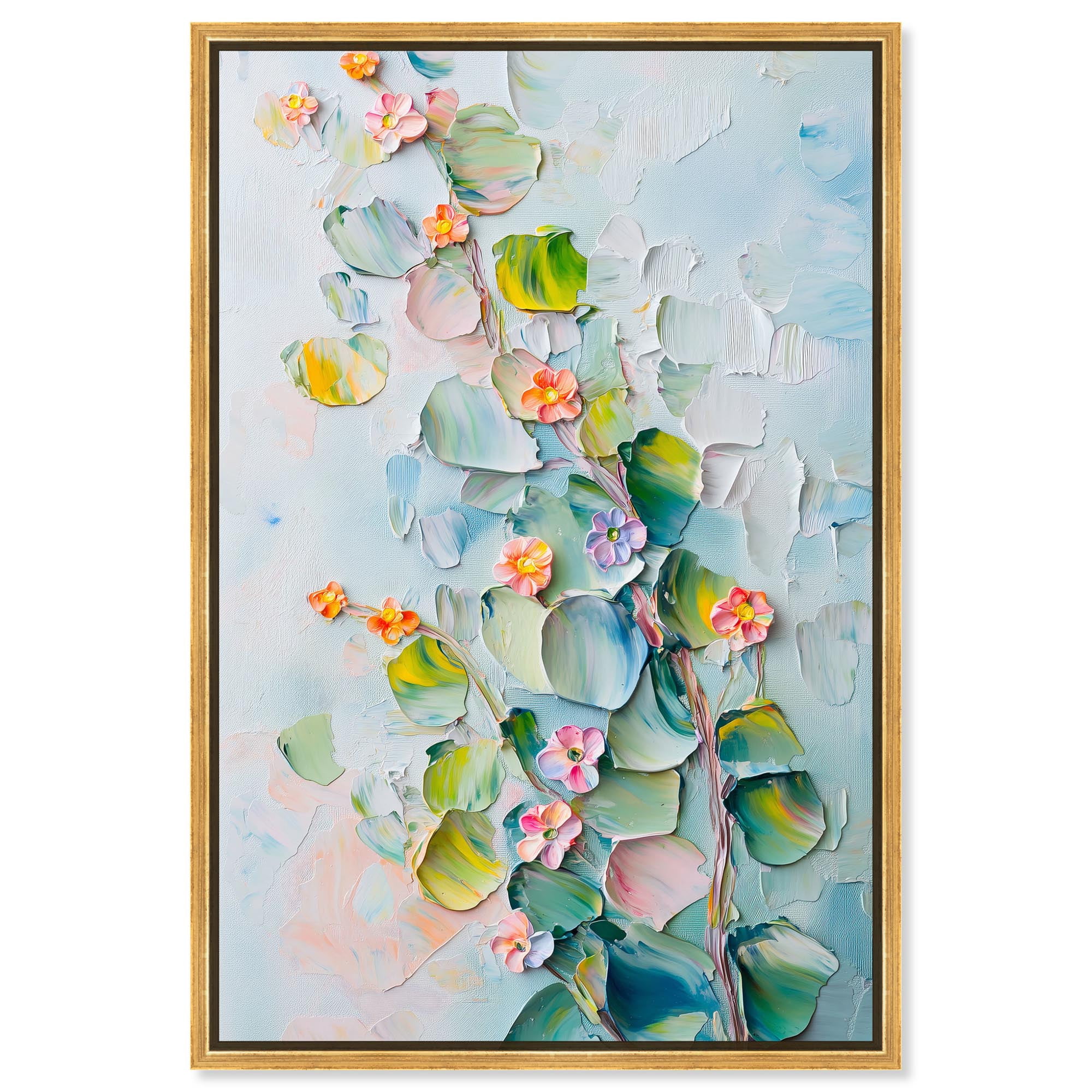 Textured Tendrils I Canvas Chic Floral Art by Art Remedy, Gold Frame ...