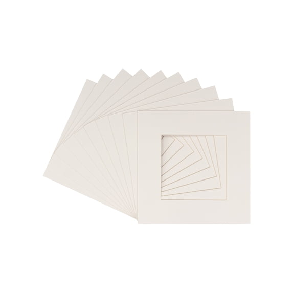 Textured White Acid Free 12x12 Picture Frame Mats with White Core Bevel ...