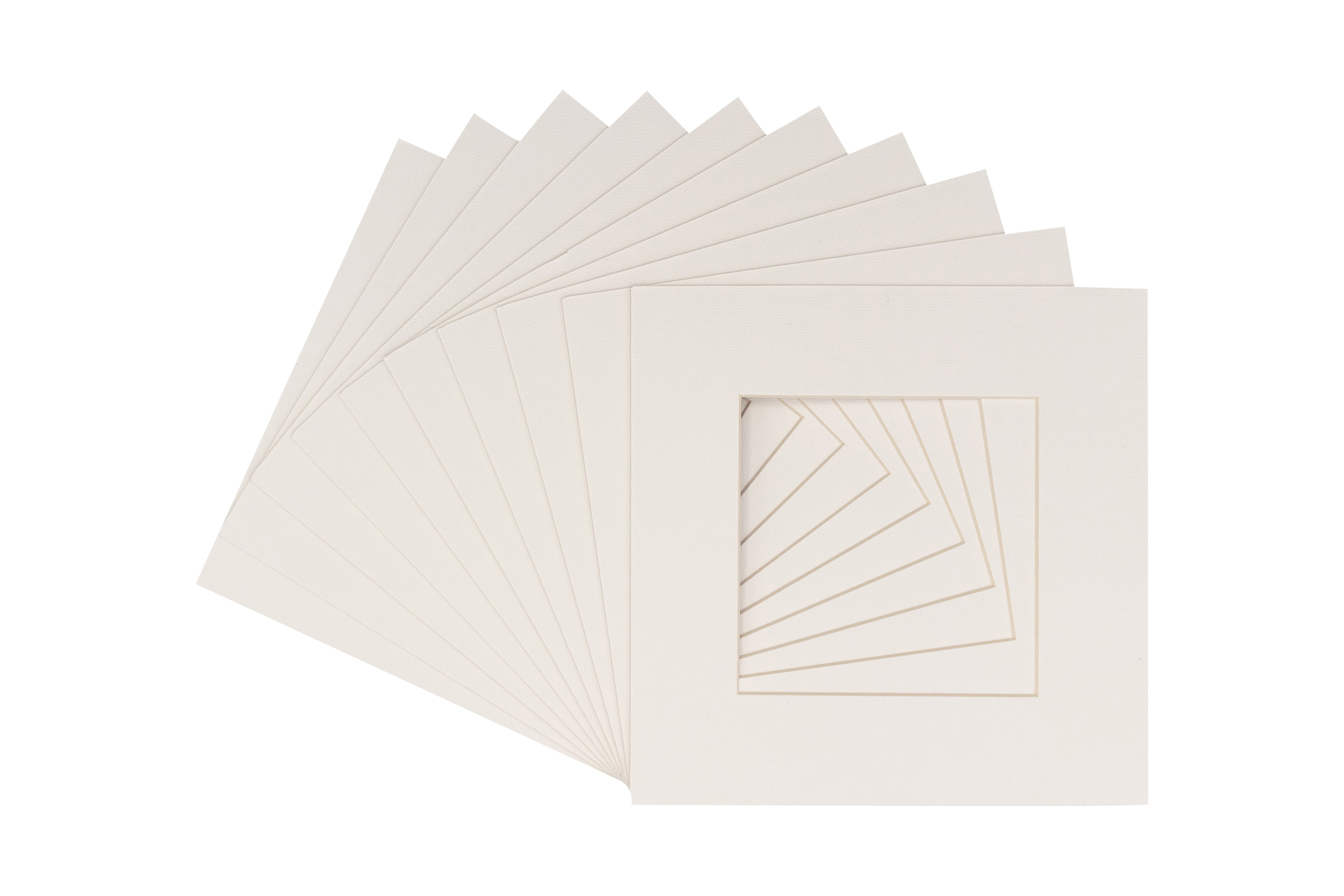 Textured White Acid Free 16x16 Picture Frame Mats with White Core Bevel ...