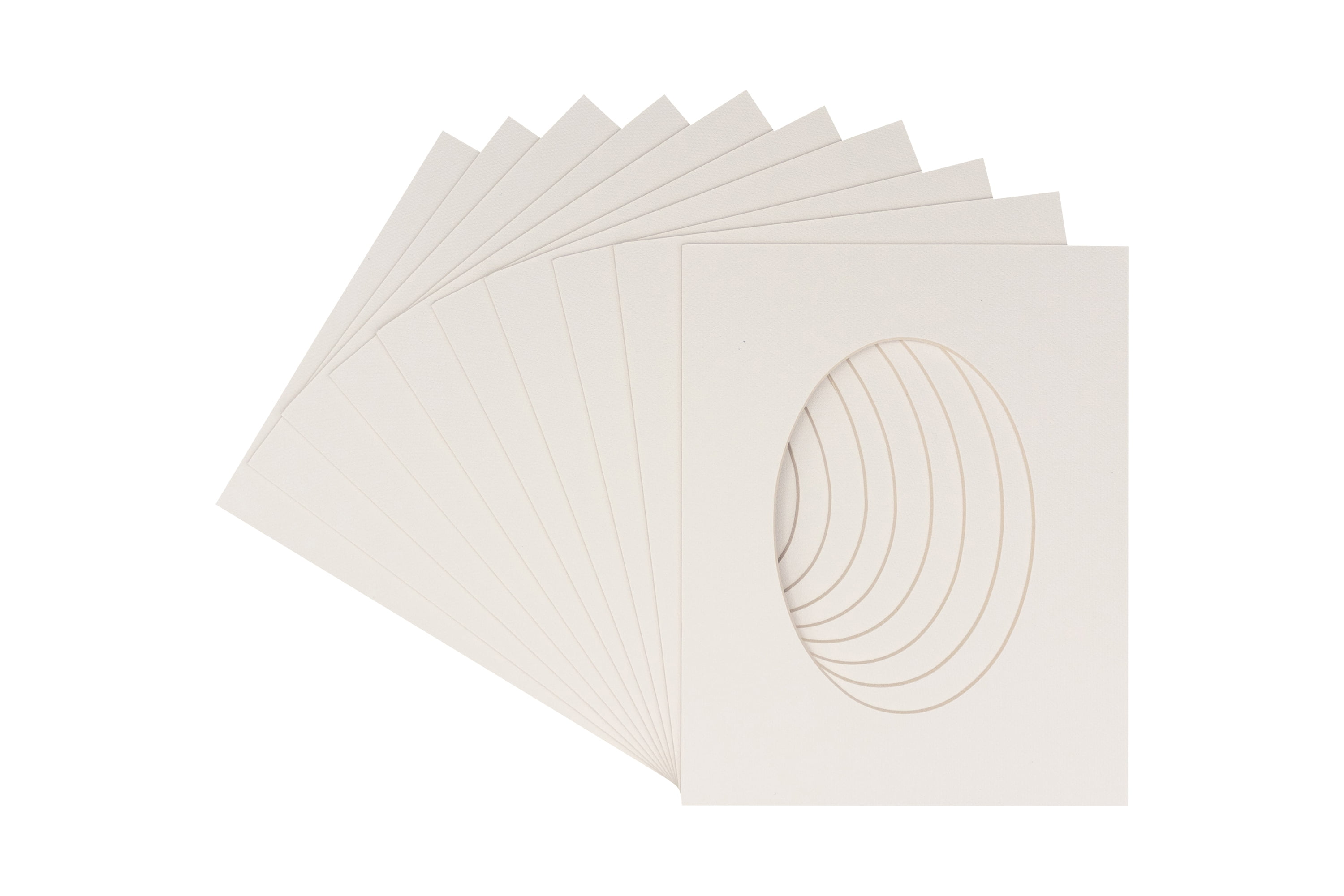 Textured White Acid Free 6x7.5 Oval Picture Frame Mat with White Core ...